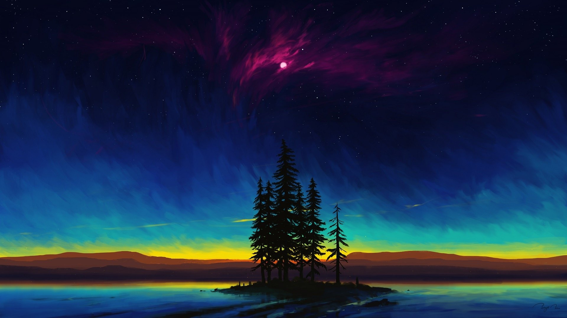 Download Nature Landscape Sky Artistic Night HD Wallpaper by BisBiswas ...