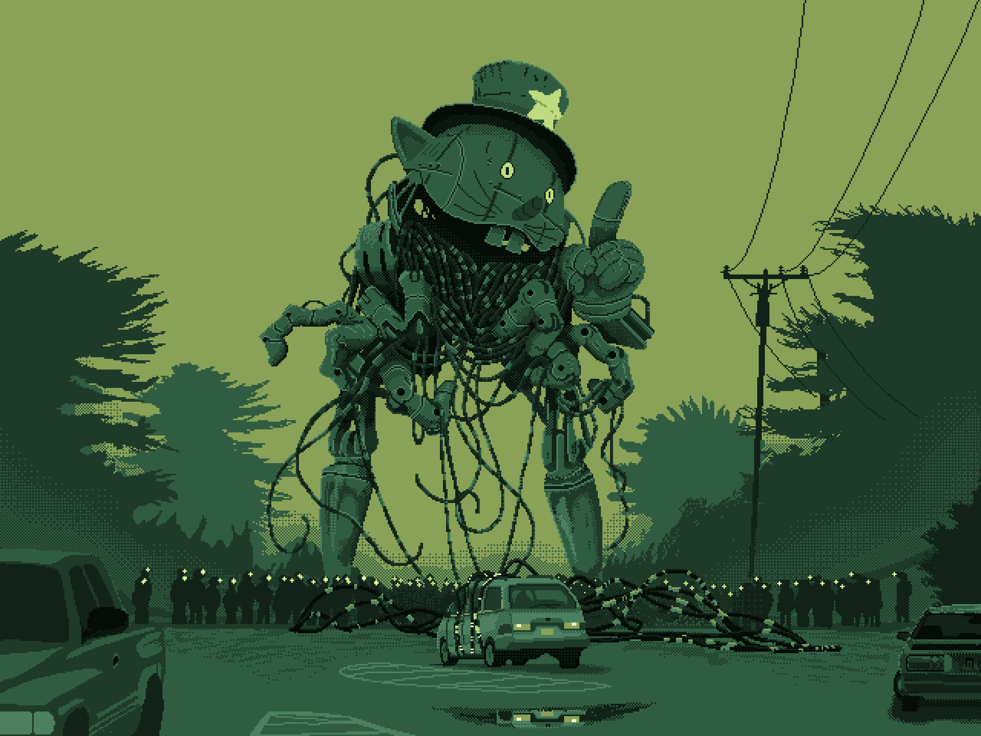 Epic Pixel Art HD: Mechanical Giant in a Silent Town
