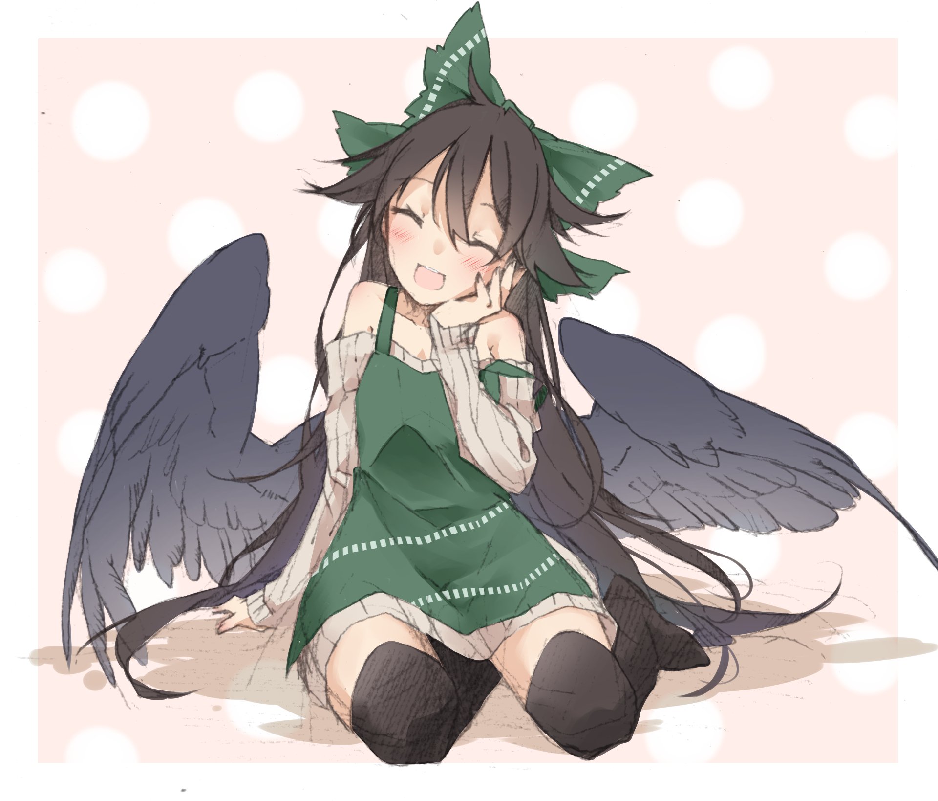 Download Utsuho Reiuji Anime Touhou HD Wallpaper by 東天紅