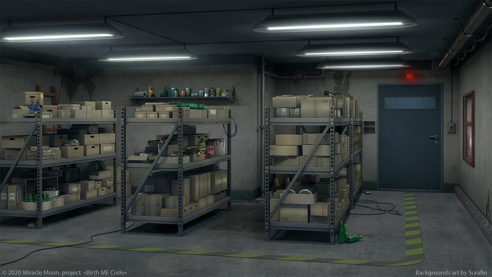 HD Anime Room: Organized Shelf Storage in Moody Space by Surafin