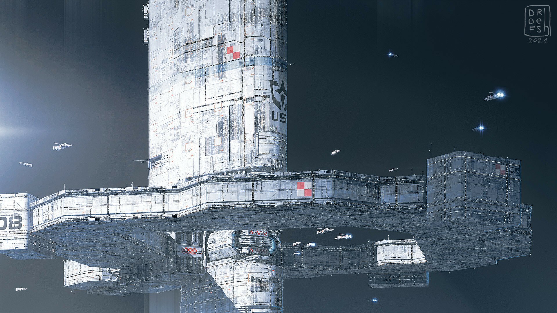 Download Sci Fi Space Station HD Wallpaper by DOFRESH