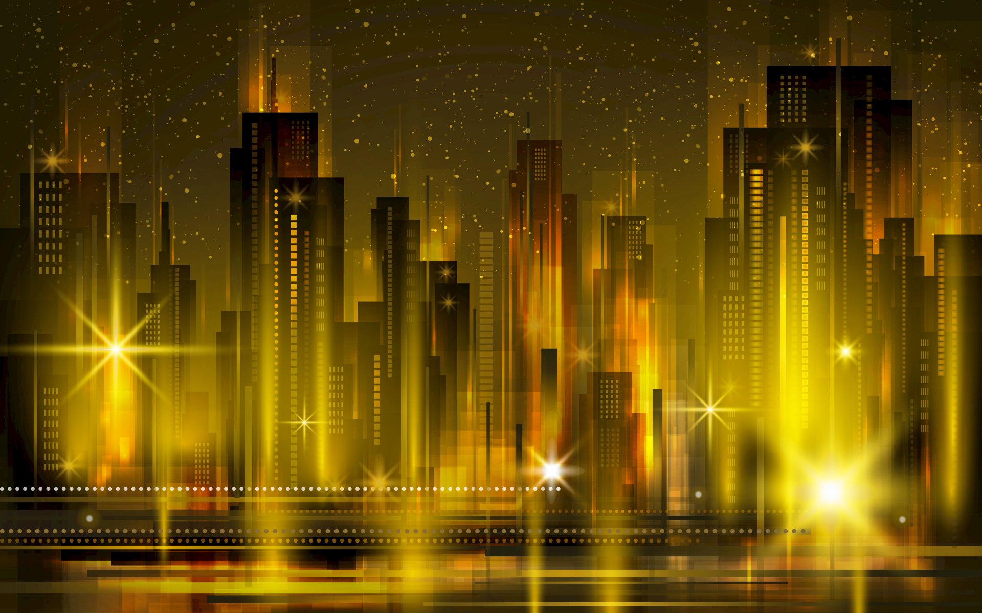 Black And Gold City Background