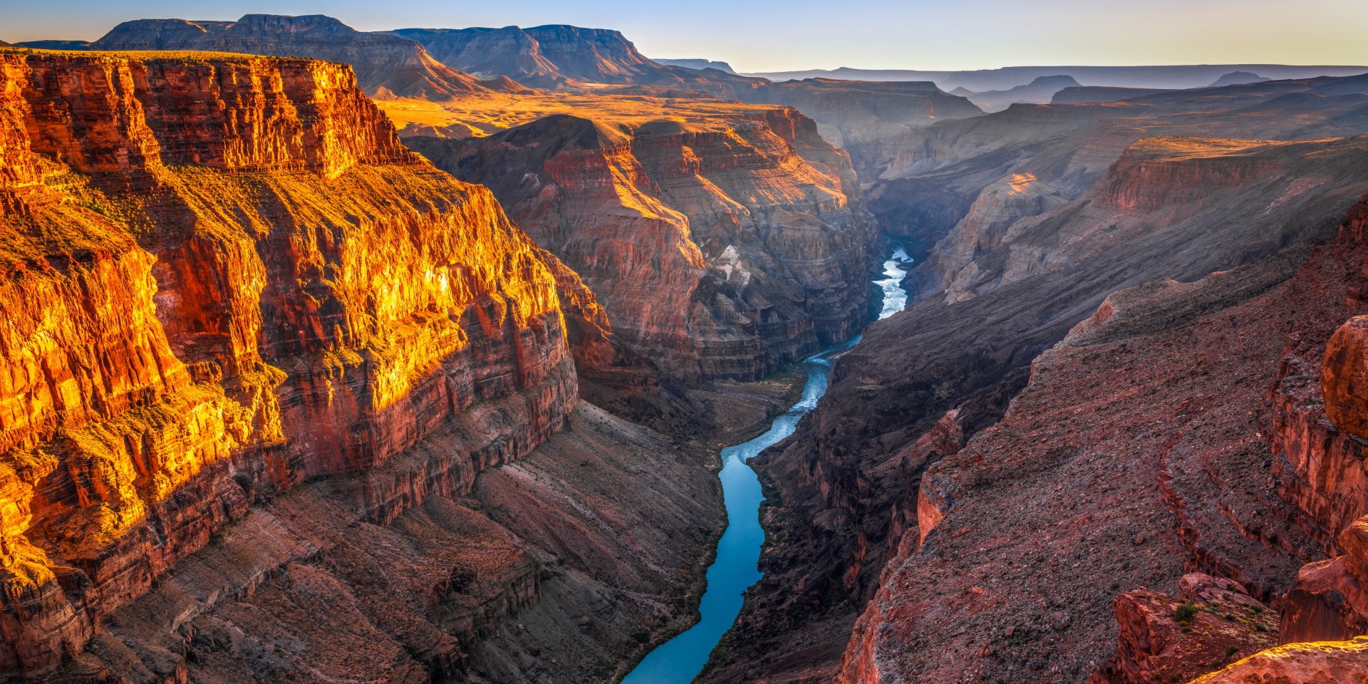 Grand Canyon 5K Ultra HD Wallpaper — Sunlit River Gorge