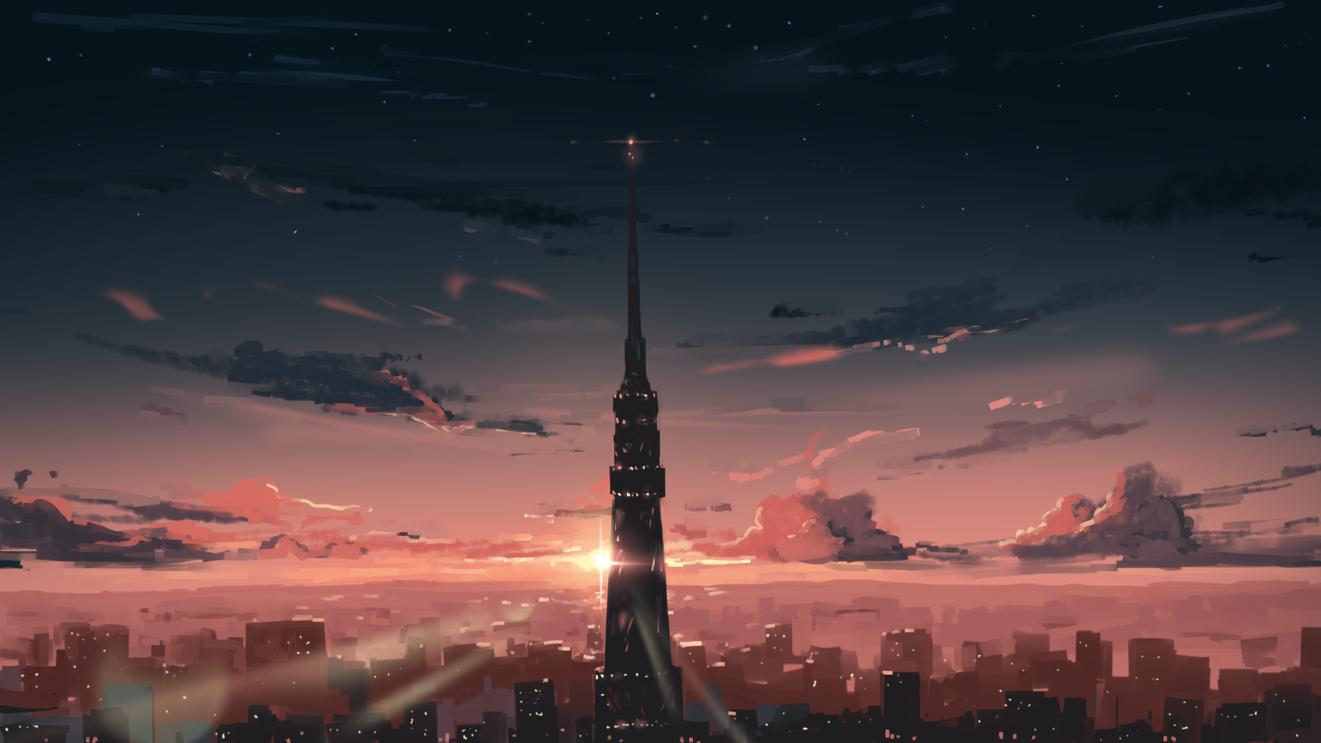 Download Sunset Anime City Anime Sunset Anime City HD Wallpaper by arttssam