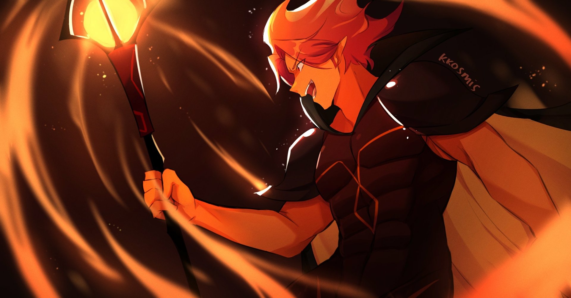 Fire Spirit Cookie HD Wallpaper - Cookie Run: Kingdom Epic Art by Kkosmis