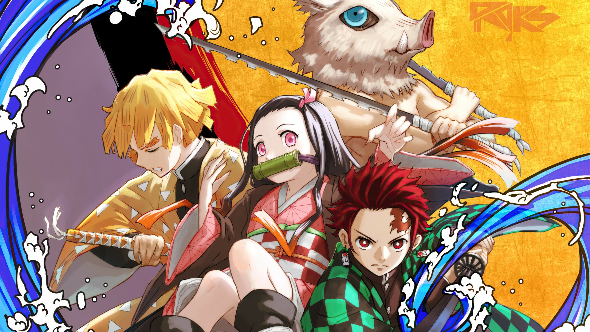 Download Inosuke Hashibira Zenitsu Agatsuma Nezuko Kamado Tanjiro ...