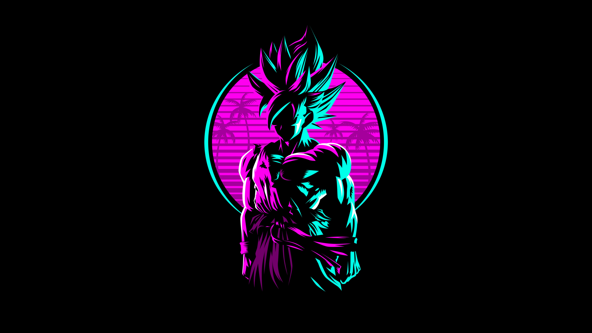 Goku Neon Saga: 4K Ultra HD Dragon Ball Z Anime Wallpaper
