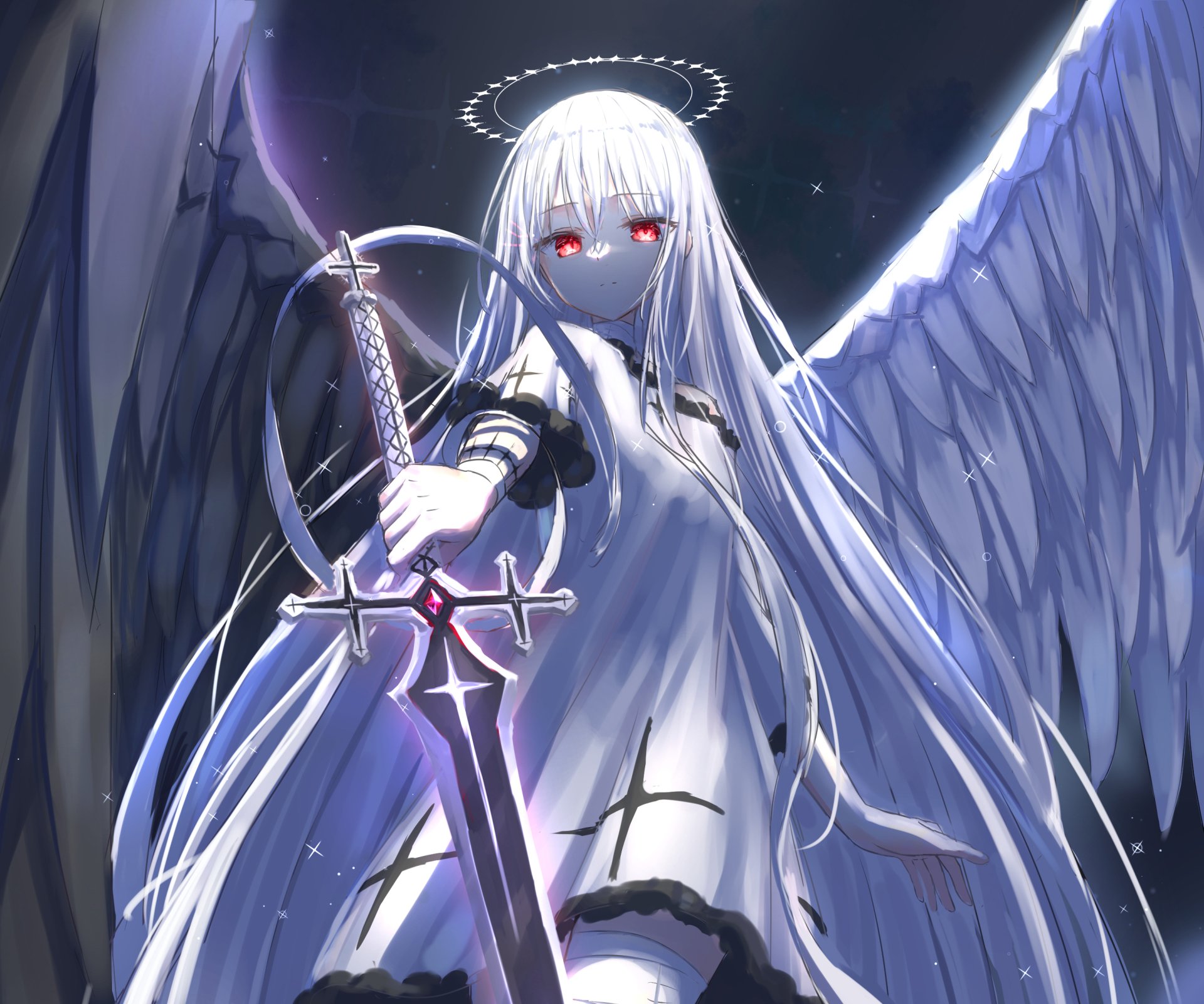 Download White Hair Anime Angel Anime Angel HD Wallpaper