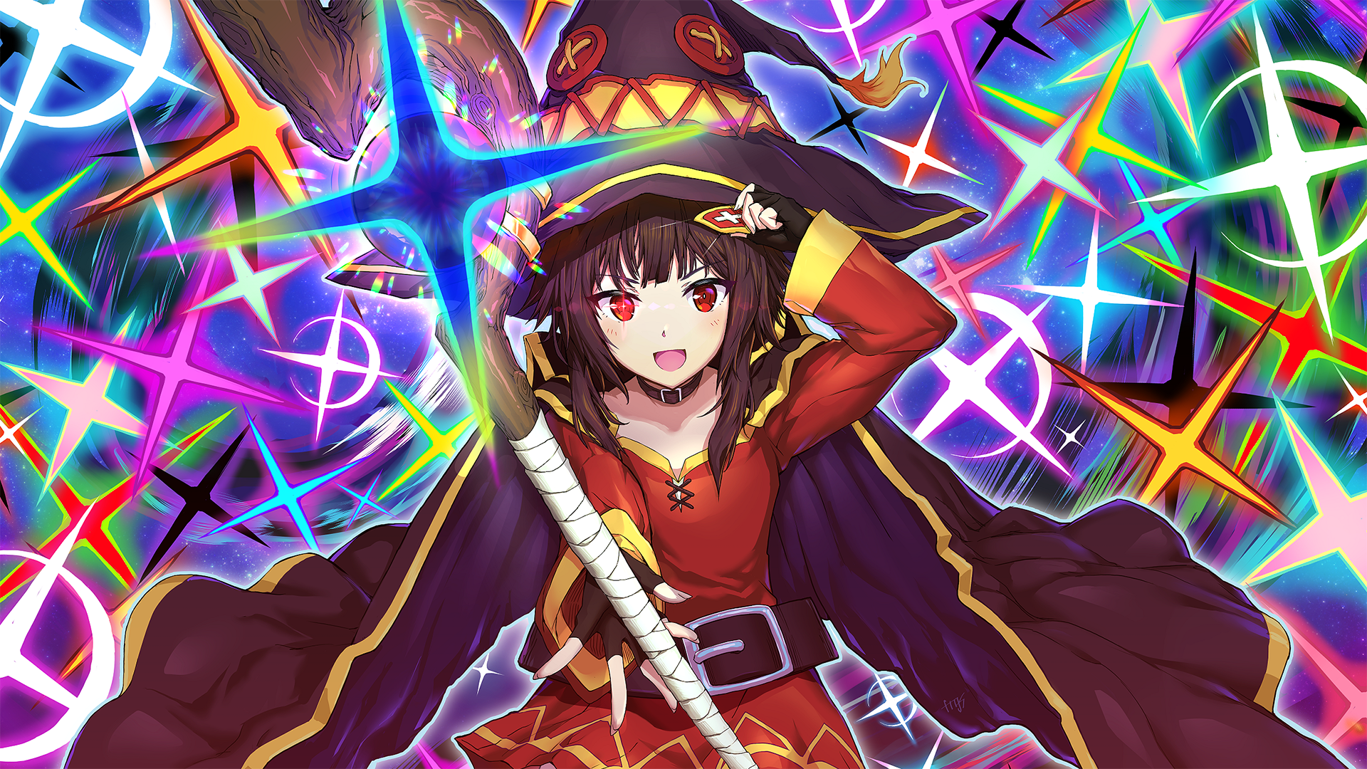 Megumin’s Explosive Magic – KonoSuba HD Anime Wallpaper | 1920x1080 ...