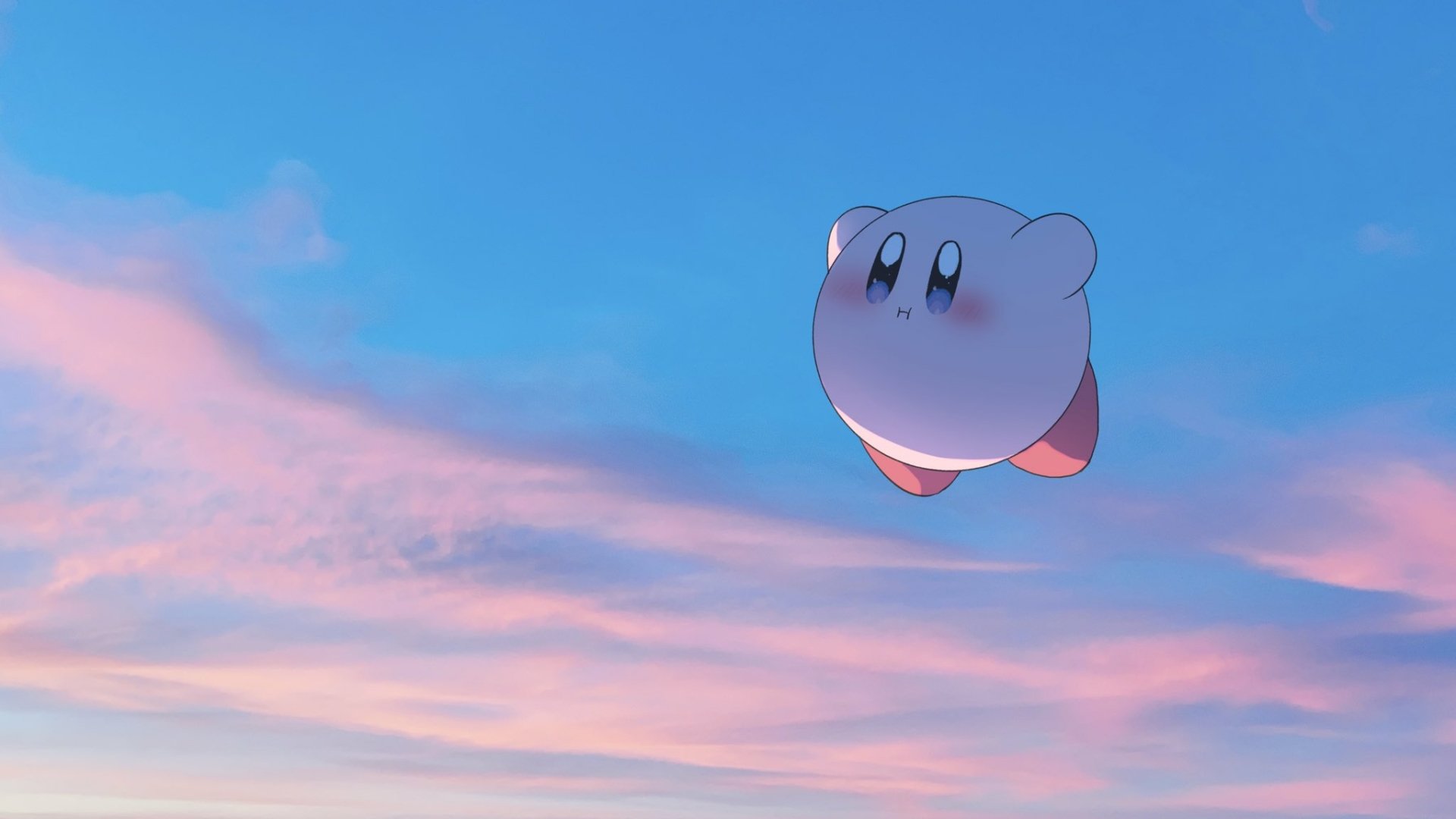 Kirby Soars: HD Video Game Wallpaper