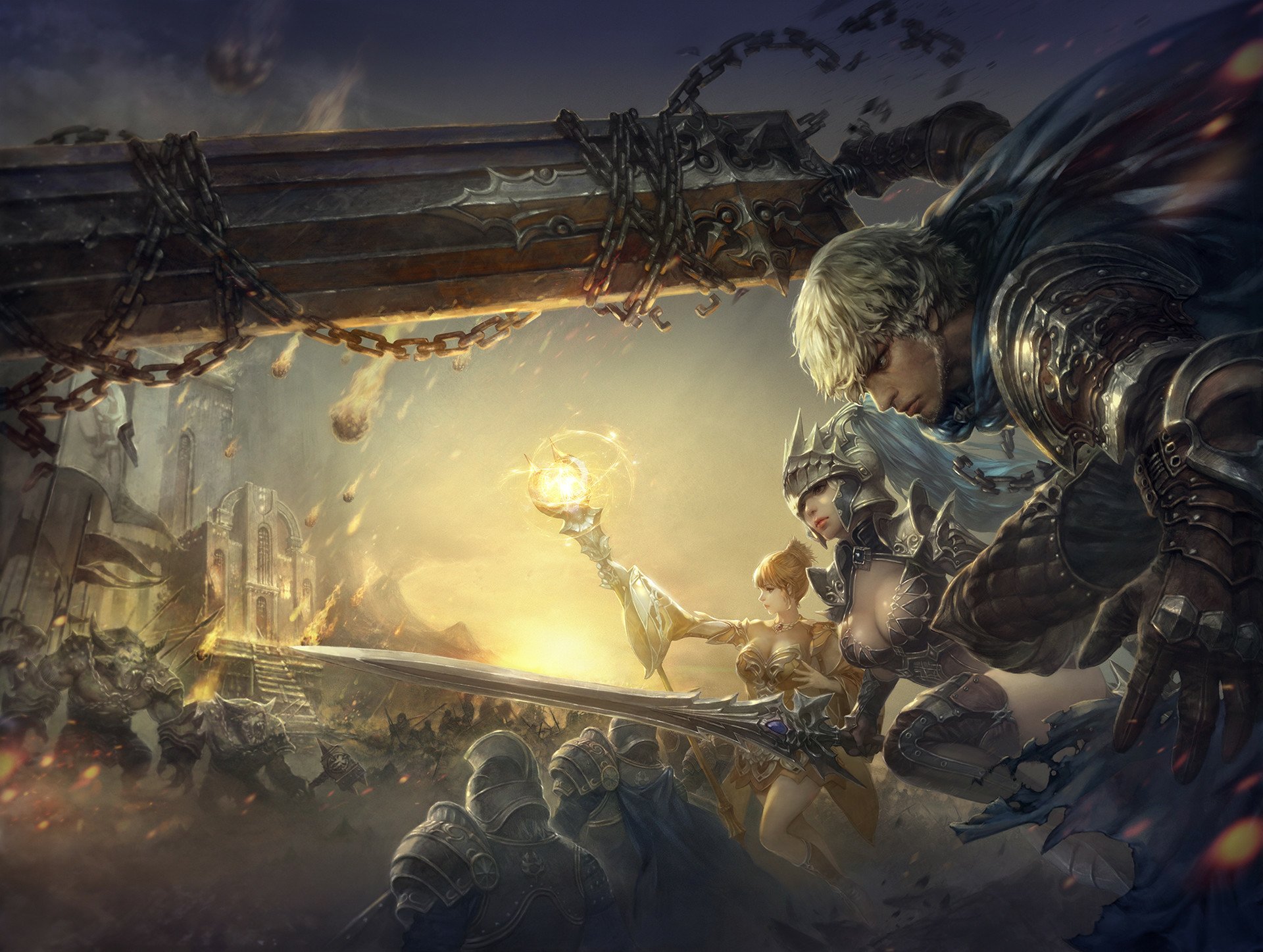 Download Fantasy Battle HD Wallpaper by 상자깍