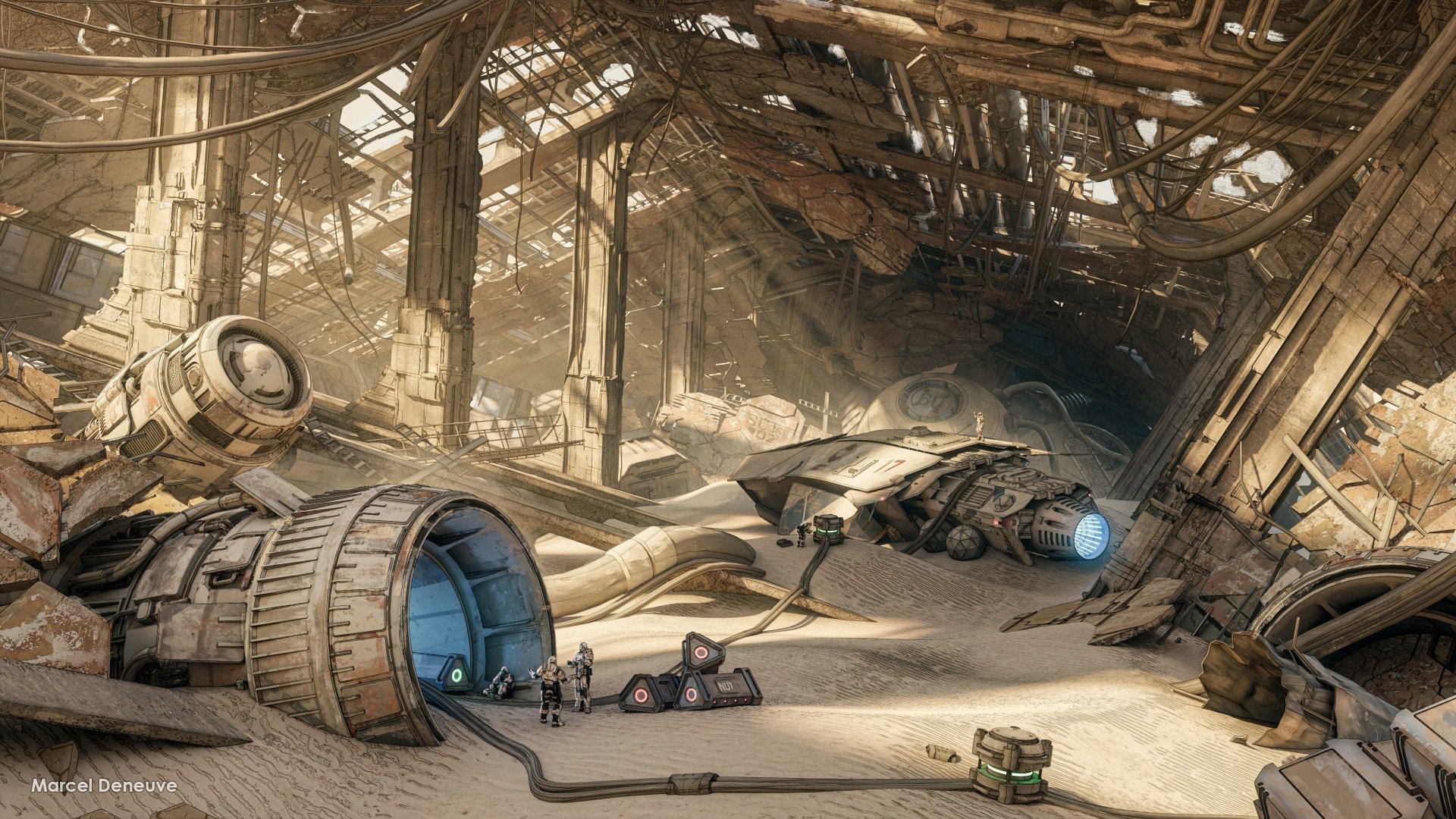 Download Sci Fi Wreck 4k Ultra HD Wallpaper by Marcel Deneuve