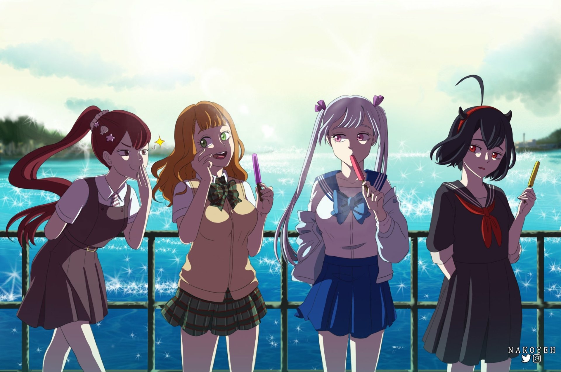 Black Clover Trio: Secre, Mimosa & Noelle HD Anime Wallpaper by nakoyeh