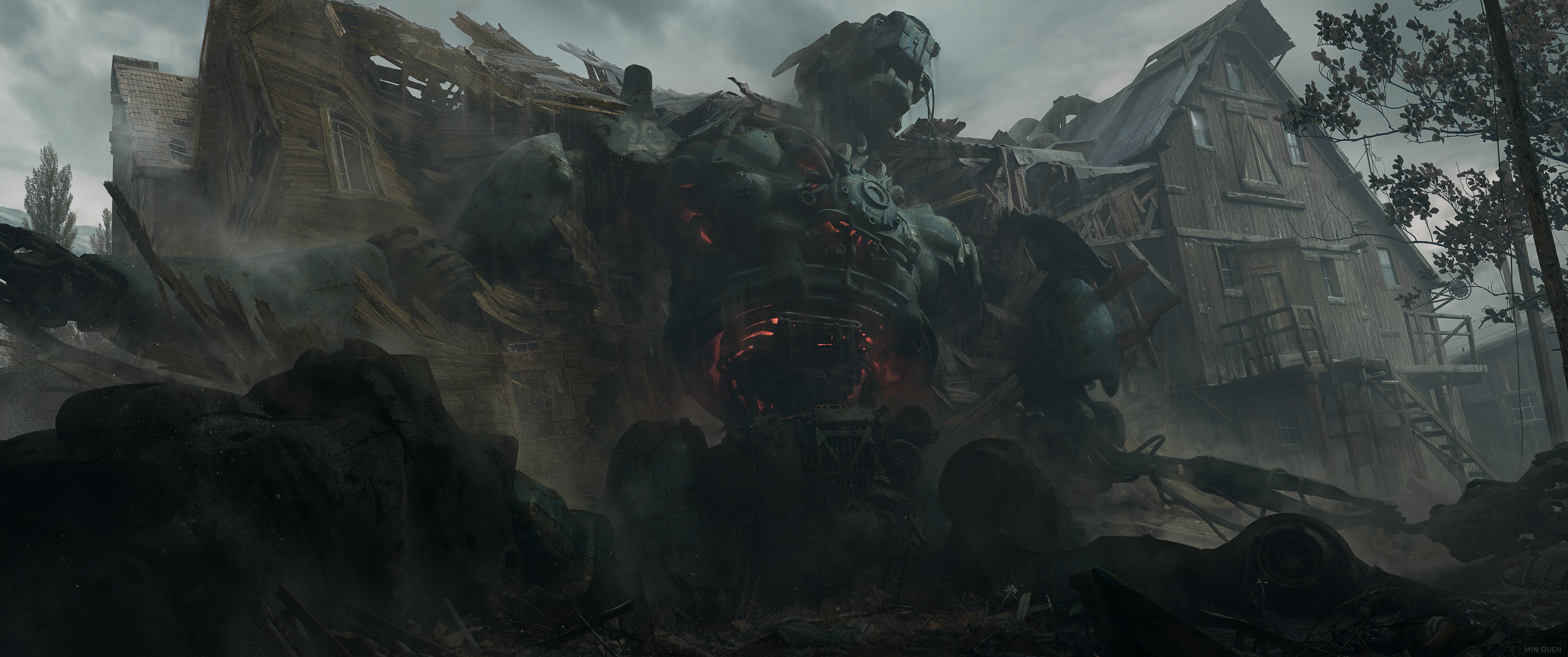 Mech Destruction Artwork Fantasy Mech Design Created By Concept