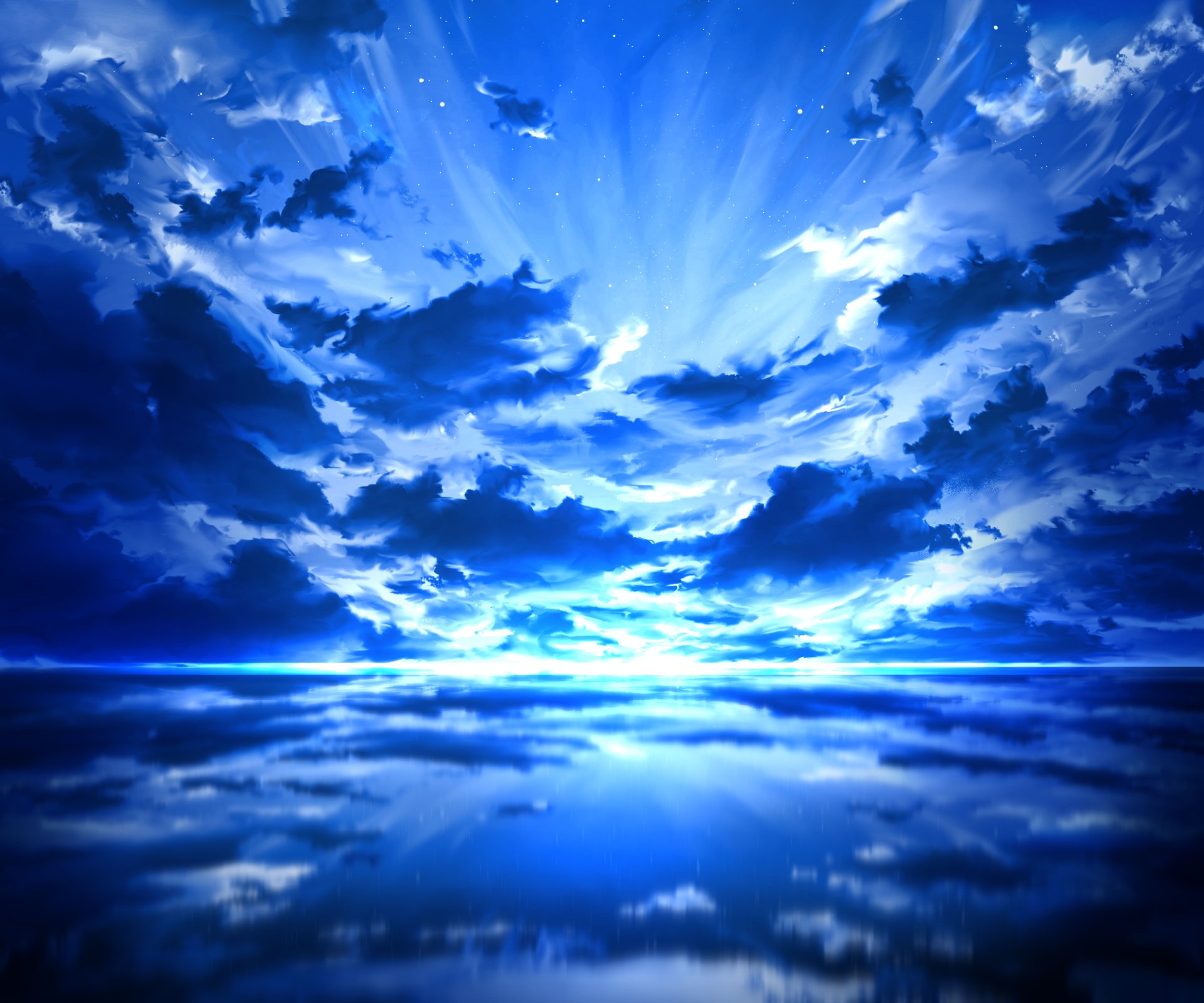Download Sky Anime Reflection Sky Anime HD Wallpaper