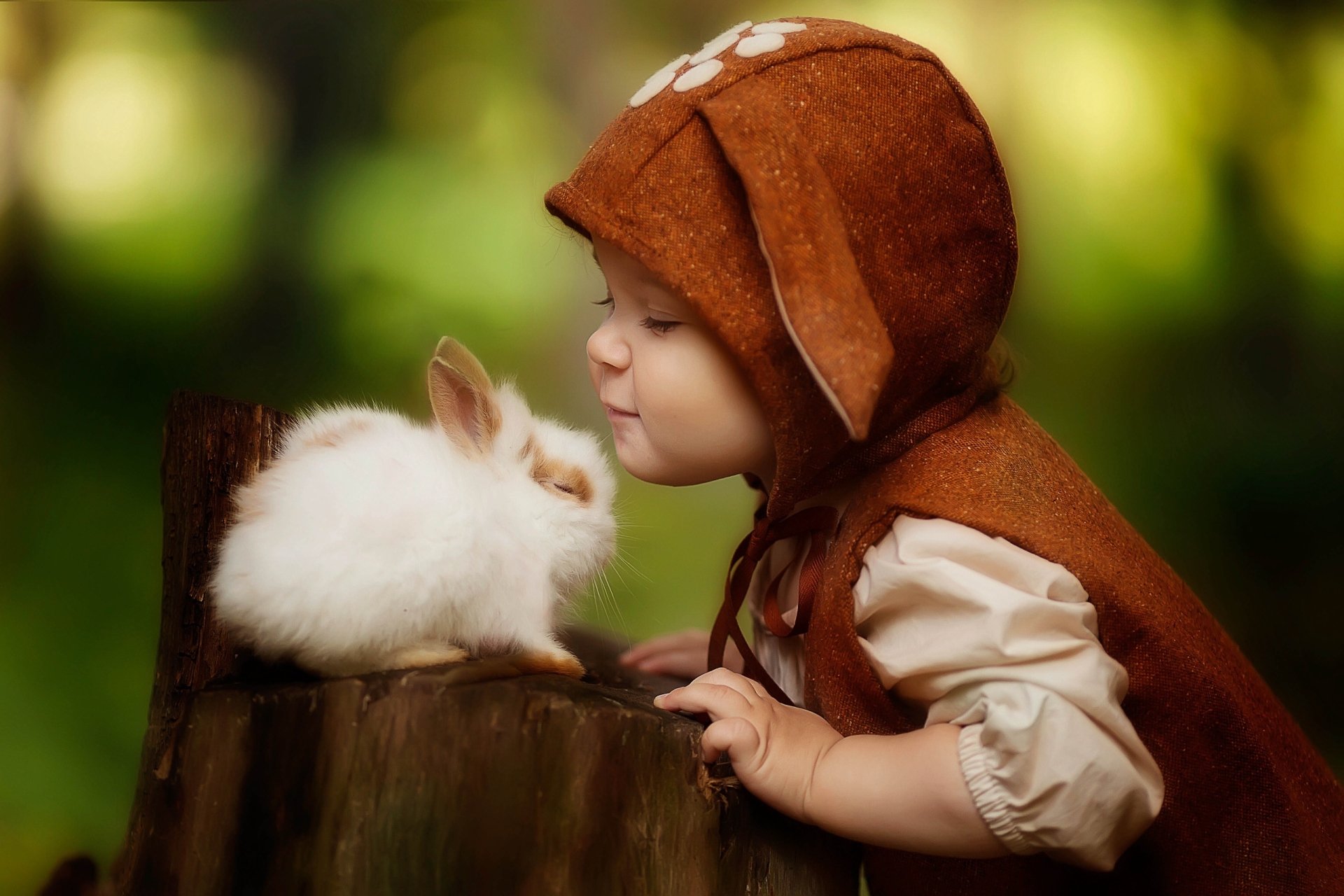 Download Rabbit Photography Child HD Wallpaper