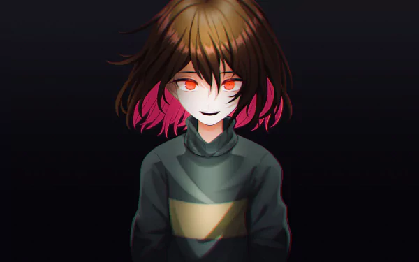 Chara from Undertale HD Wallpaper: Dark Smile by SaniiSan