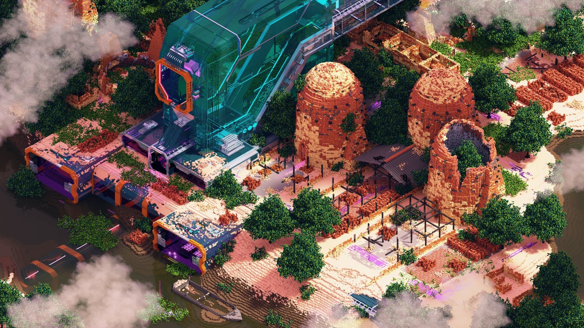 Vibrant Pixel Art Landscape - 4K Ultra HD Wallpaper