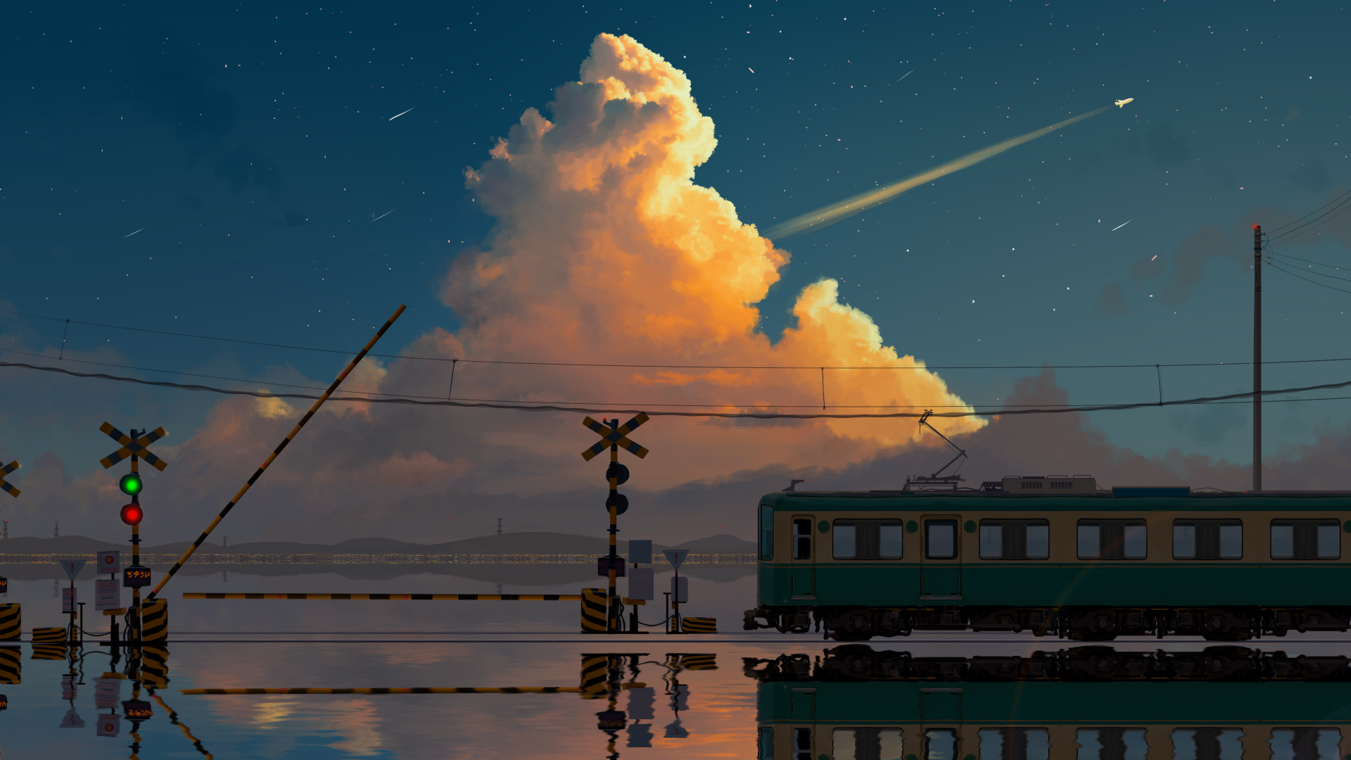 Download Reflection Anime Train Anime Train 4k Ultra HD Wallpaper
