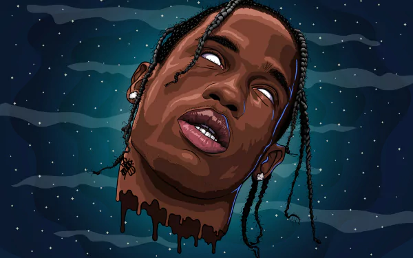 Travis Scott in 4K Ultra HD: Iconic Black & White Vibes
