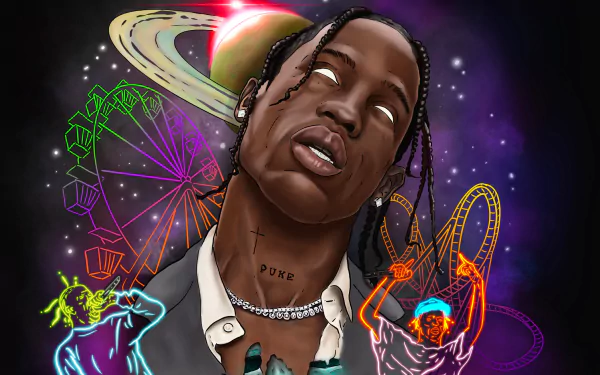 Travis Scott Live Performance HD Wallpaper