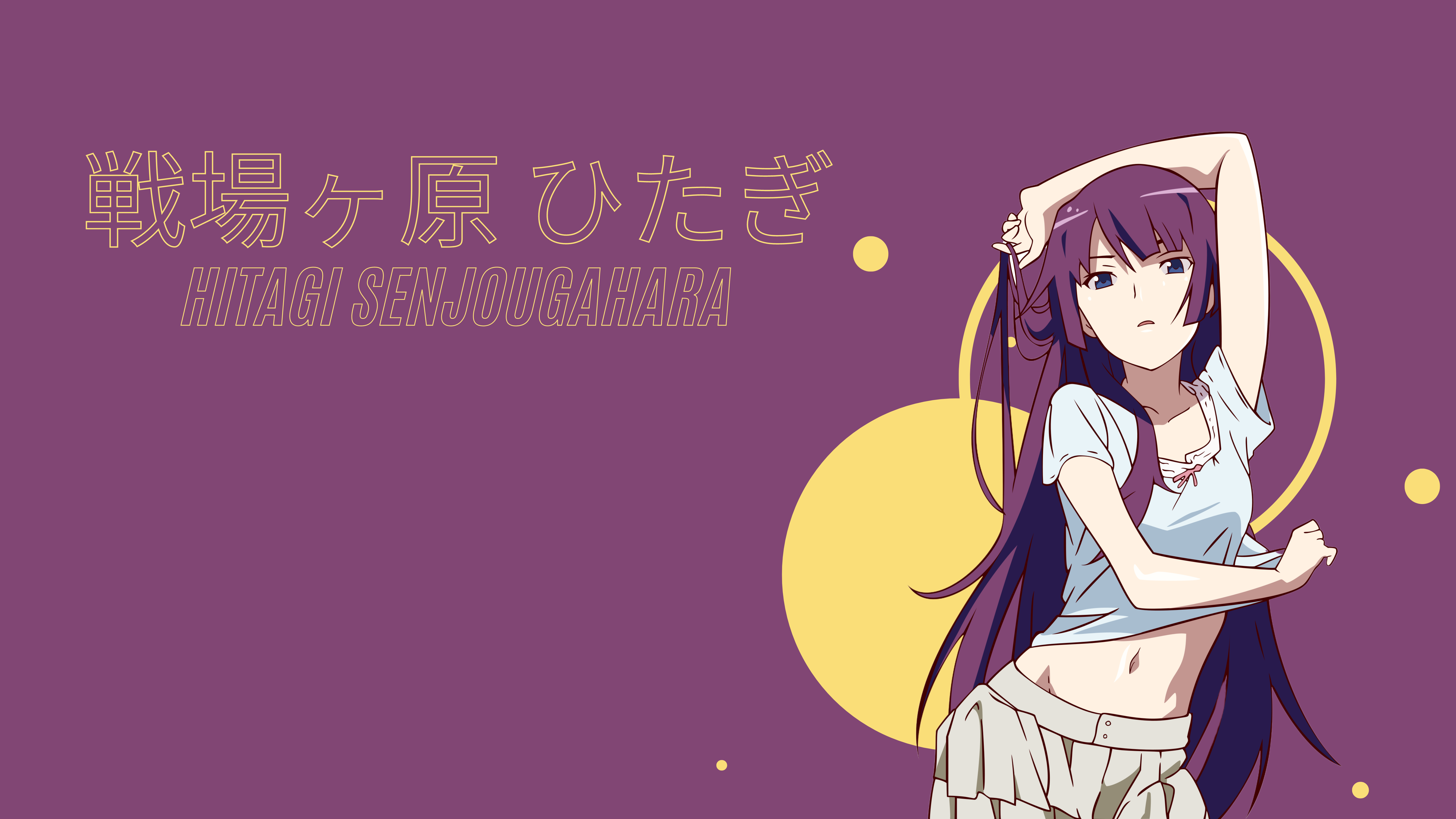 Bakemonogatari Fondos De Pantalla Senjougahara Anime, Cabello Negro,