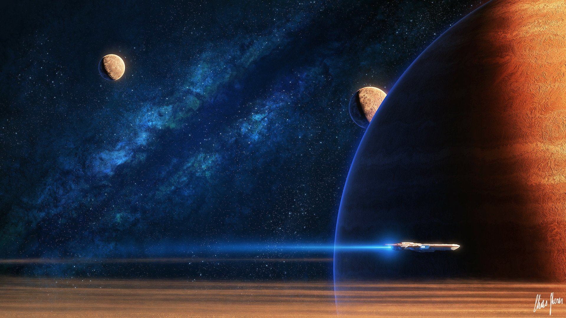 Interstellar Voyage HD Wallpaper by Elias Stern
