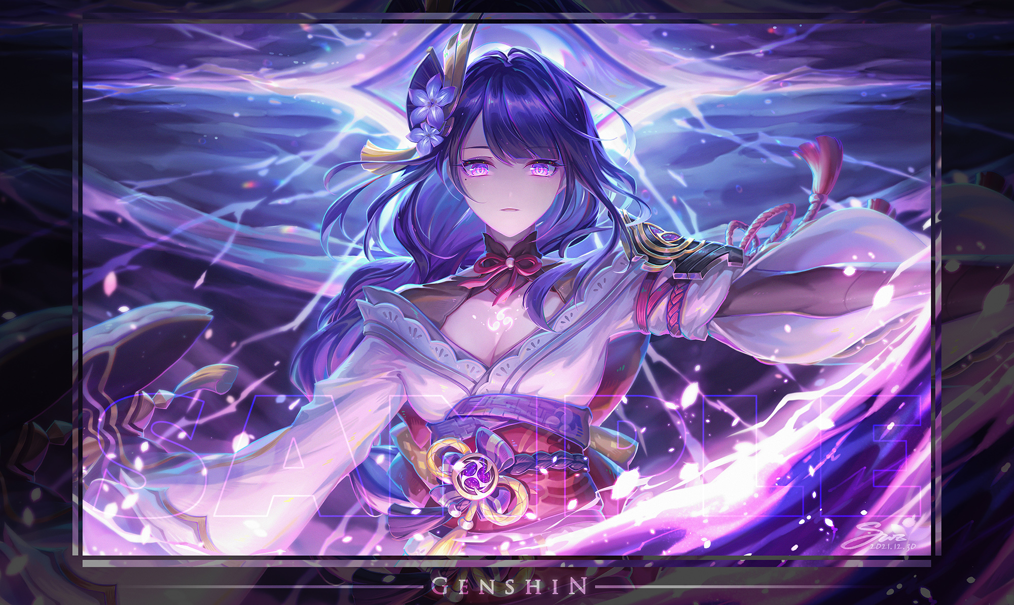 Raiden Shogun HD Wallpaper – Stunning Genshin Impact Visuals by 神舞x奏-SWZ