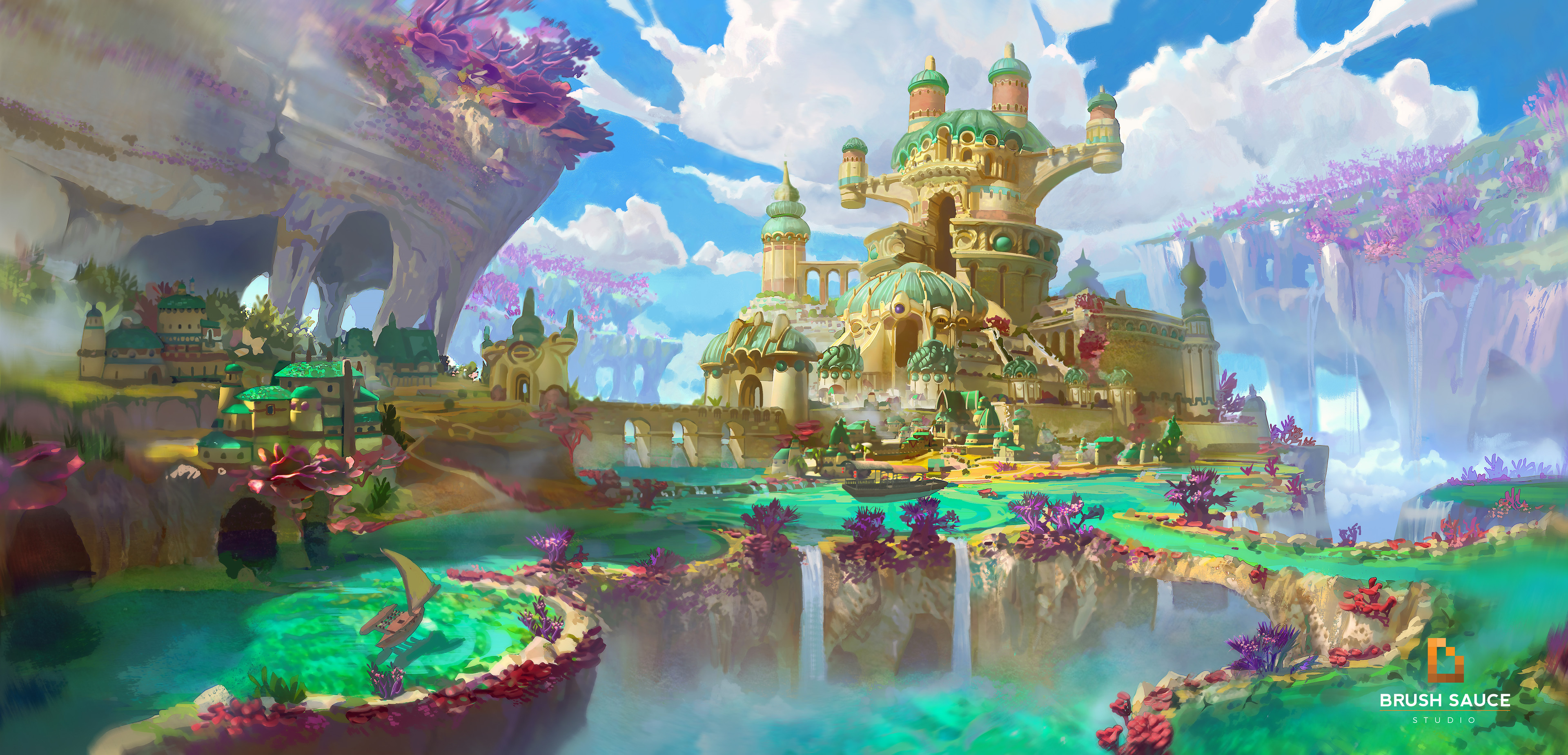 Download Fantasy Landscape Fantasy Landscape HD Wallpaper by Tyler Edlin