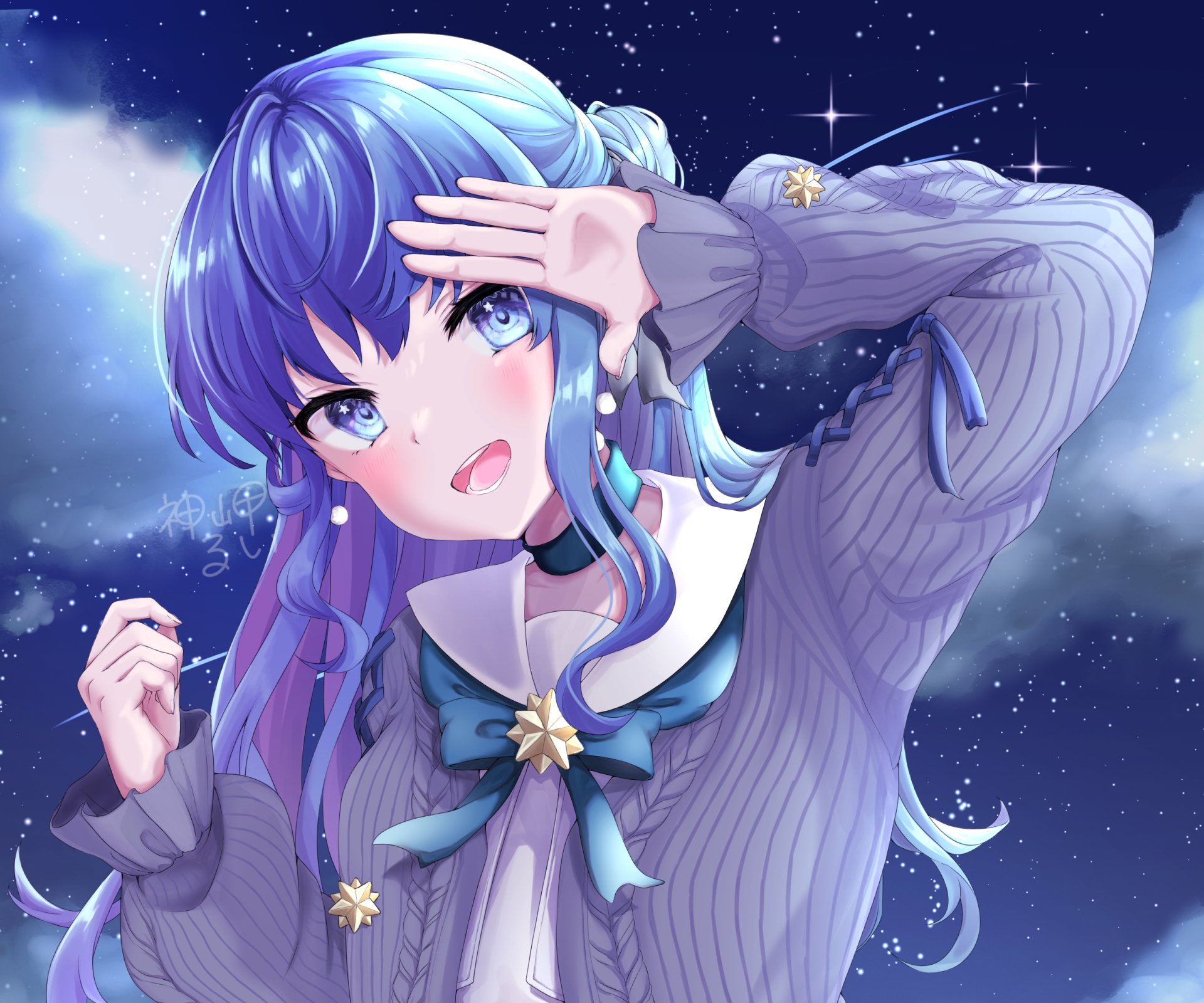 Download Hololive Hoshimachi Suisei Anime Virtual Youtuber HD Wallpaper ...