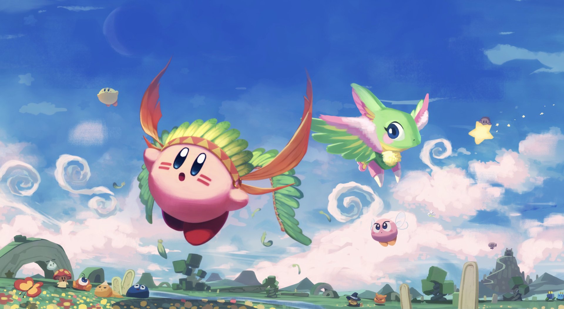 Kirby’s Flight: Stunning HD Wallpaper from the Beloved Video Game Realm ...