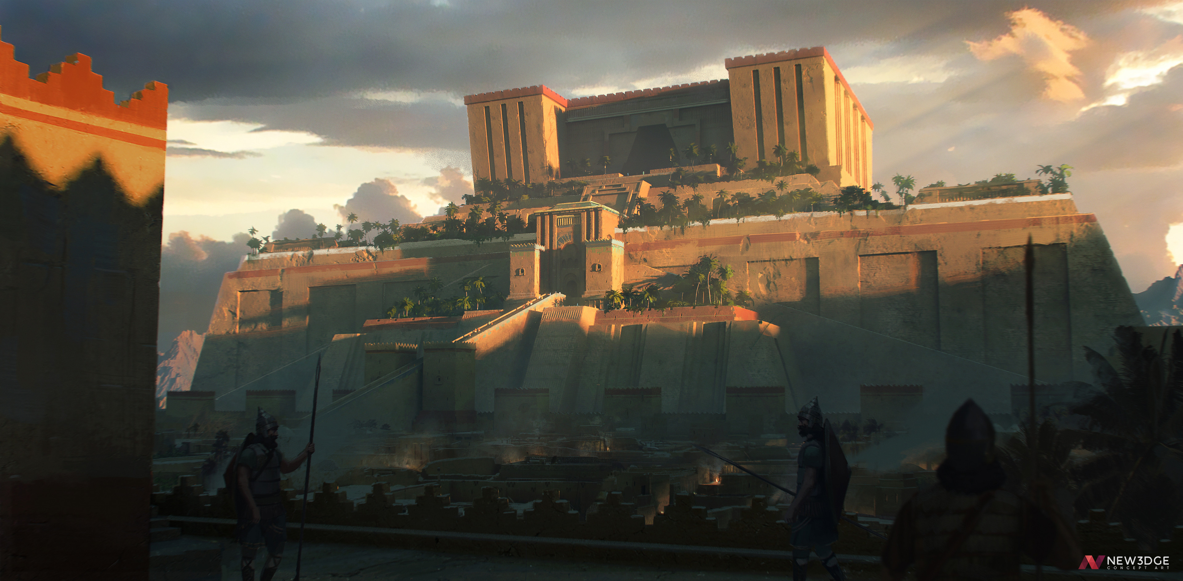 Mystic Fortress: Stunning Fantasy Building HD Wallpaper by Jonathan Bertaud