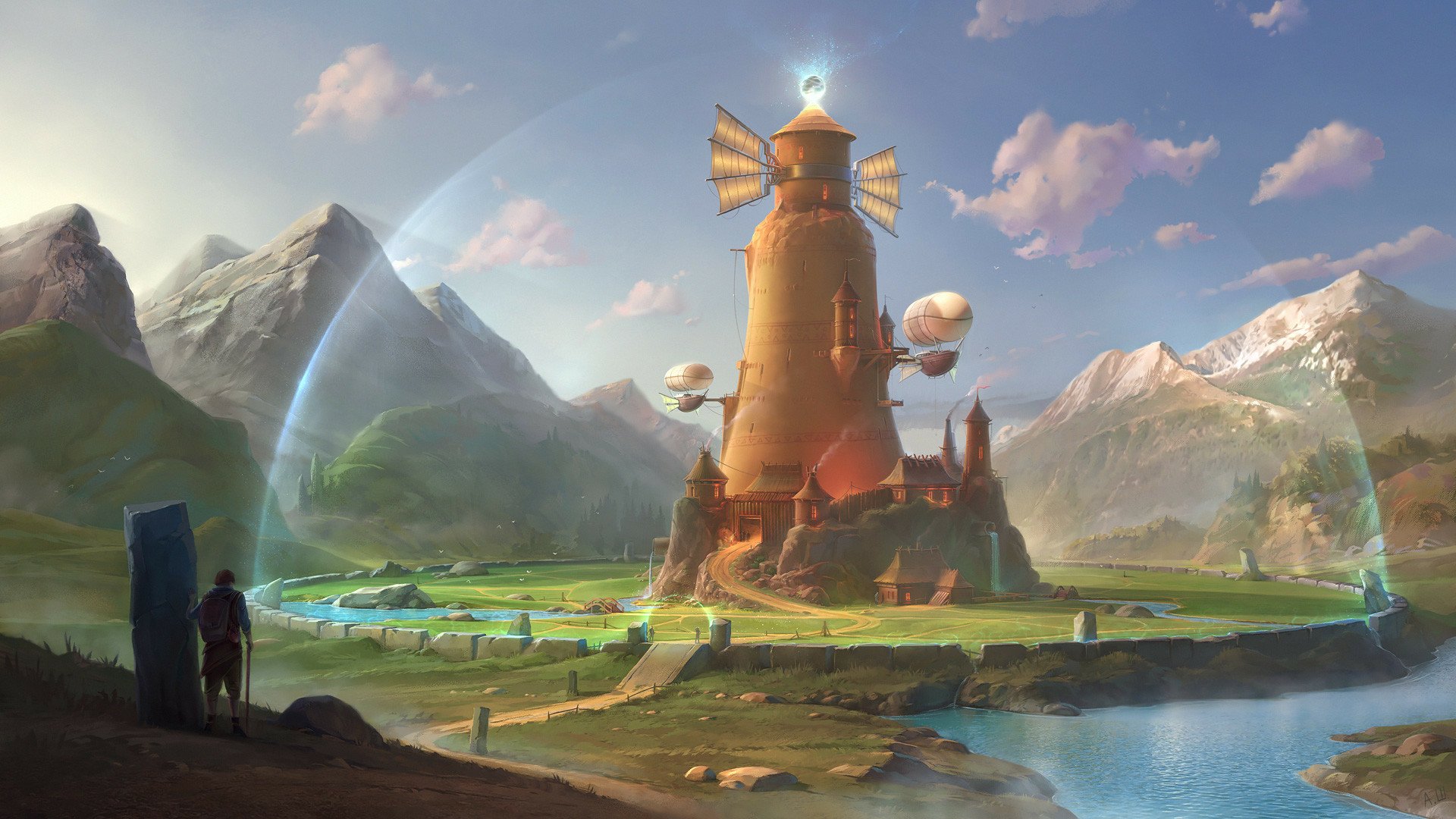 Download Fantasy Building HD Wallpaper by Oleksii Shuhurov | 1920x1080 ...