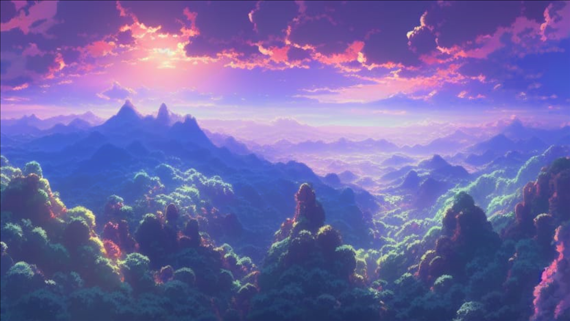 Overlooking the Valley of Trees by Arcaedes | 1920x1080 | Wallpaper Abyss