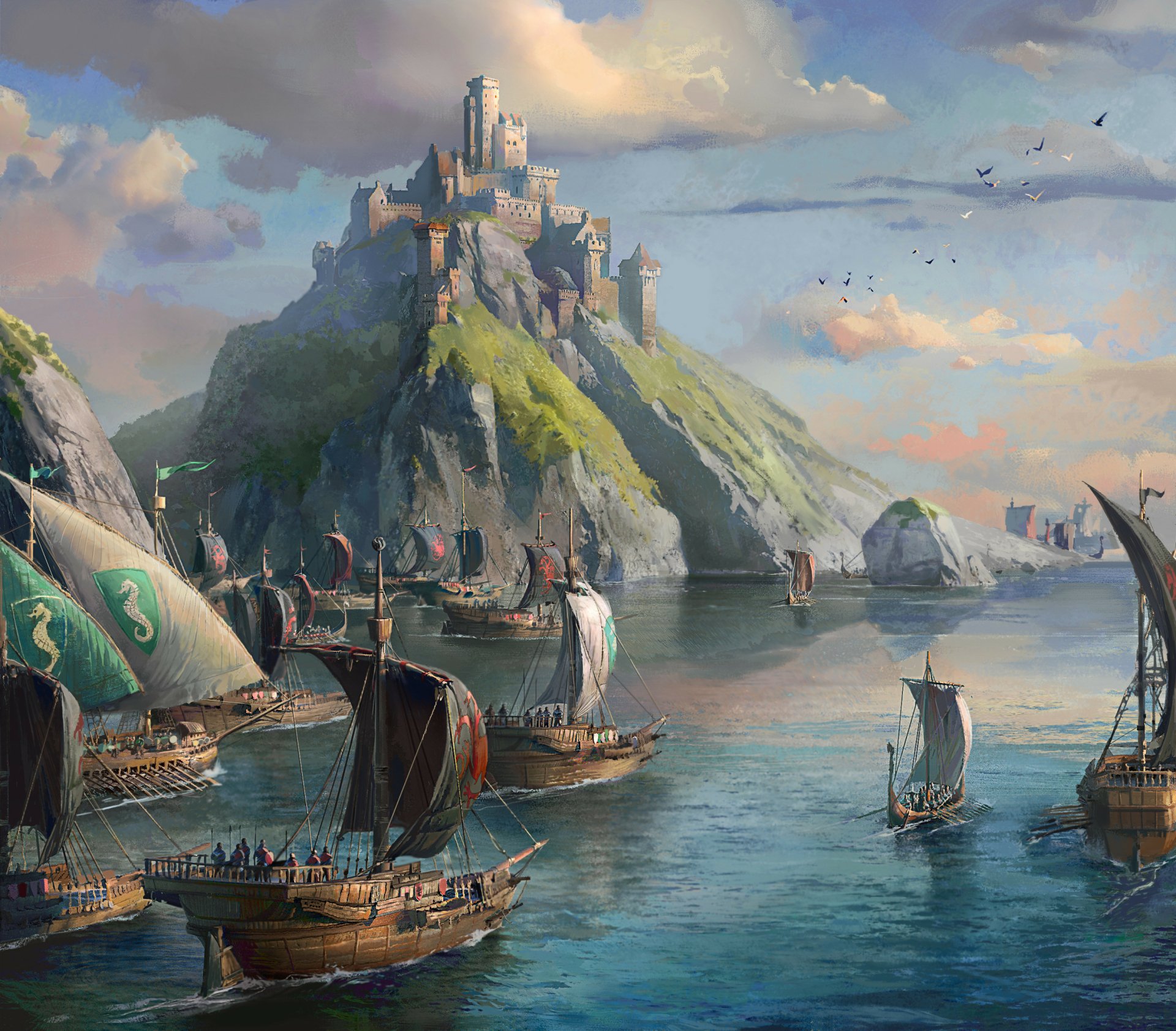 Download Fantasy Ship HD Wallpaper by Wei Guan