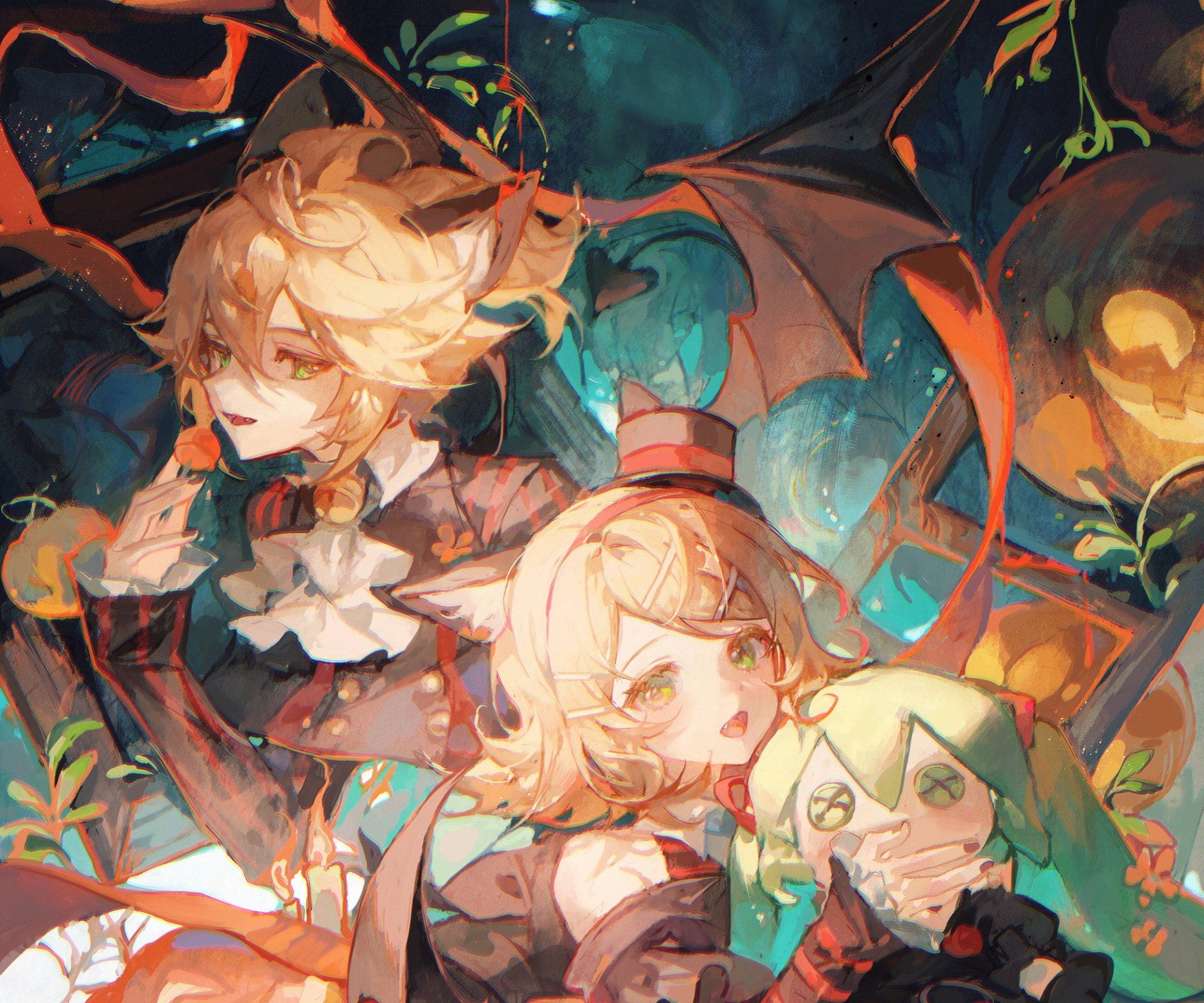 Vocaloid Halloween Harmony: Rin, Len & Miku in Stunning HD Anime Art by ...