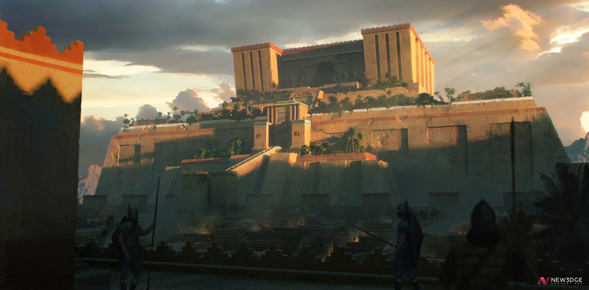 Mystic Fortress: Stunning Fantasy Building HD Wallpaper by Jonathan Bertaud