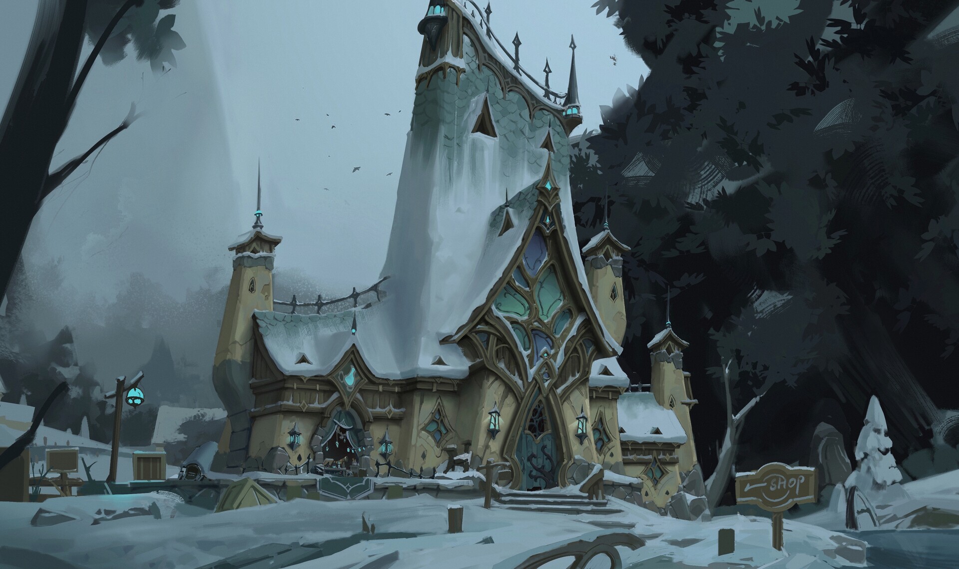 Download Fantasy House HD Wallpaper by 橄榄油