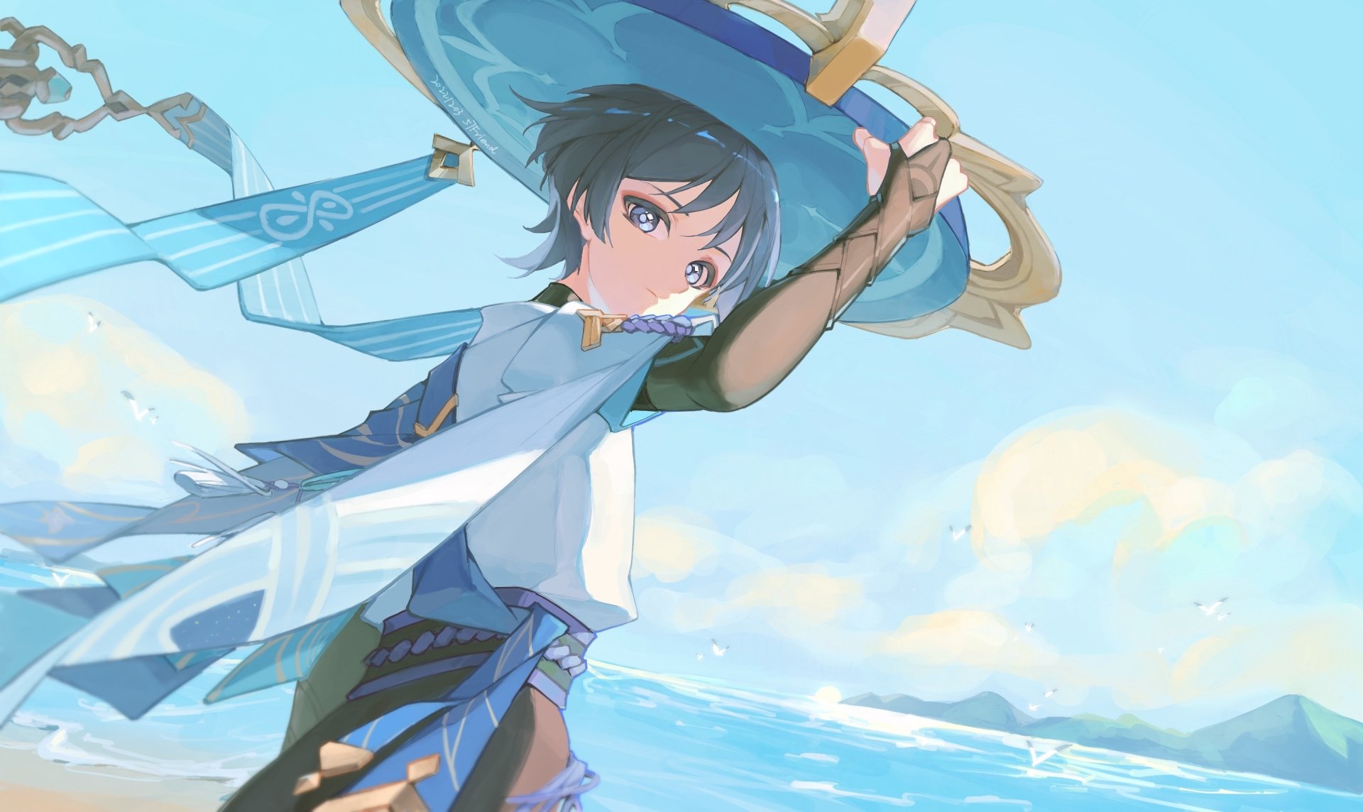 Scaramouche in Action – Stunning HD Genshin Impact Wallpaper by 57friend