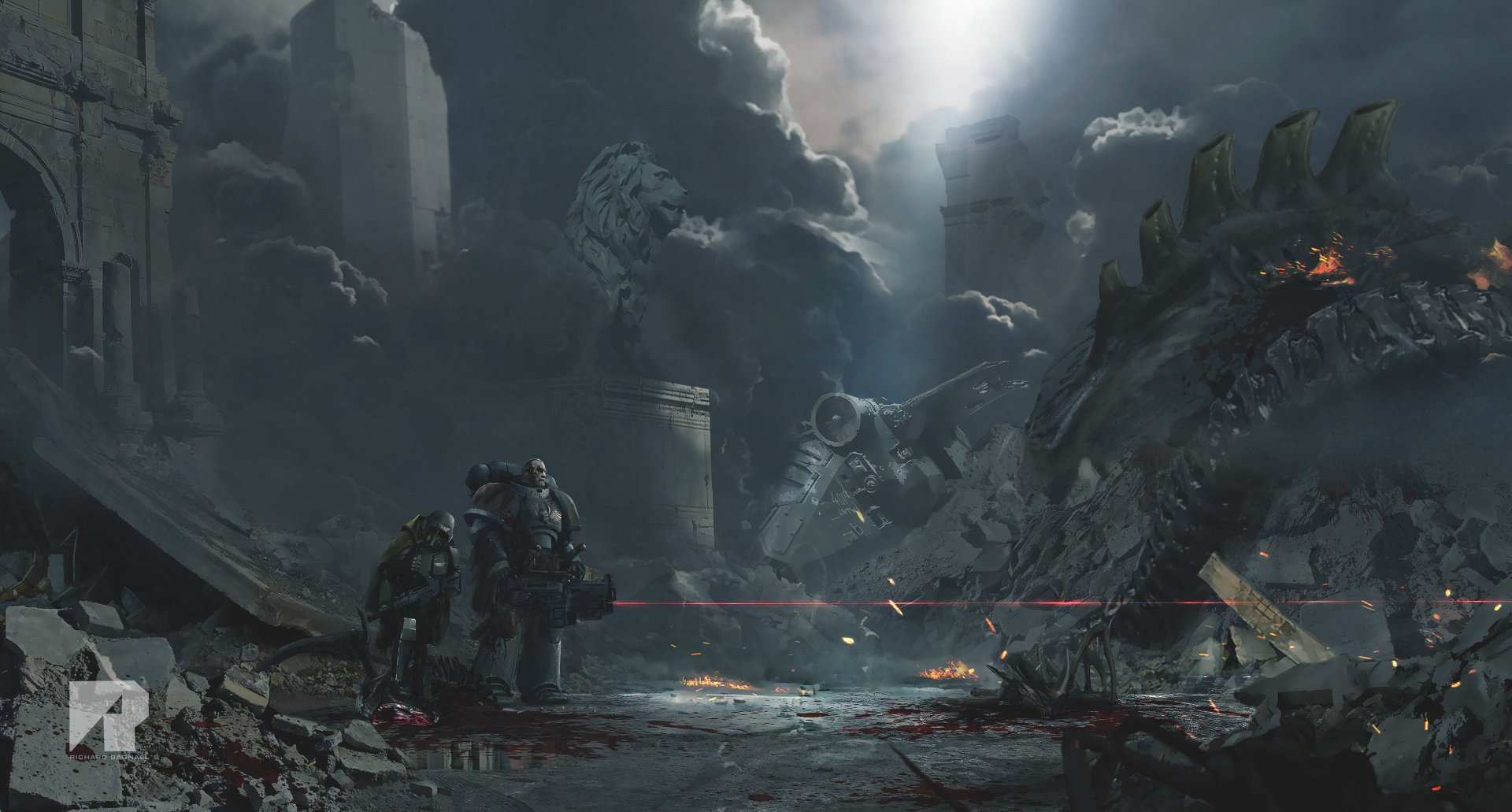 Epic Warhammer 40K Battle Scene – HD Video Game Wallpaper