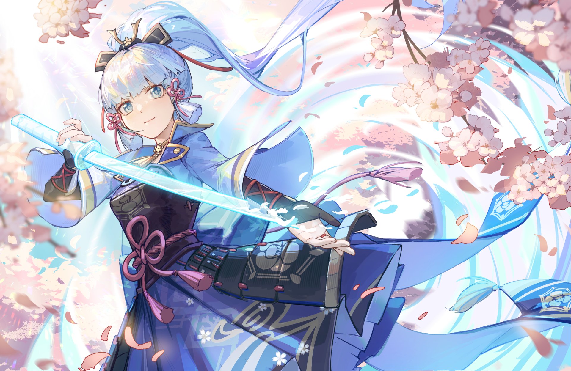 Kamisato Ayaka 4K Ultra HD Wallpaper – Stunning Genshin Impact Art