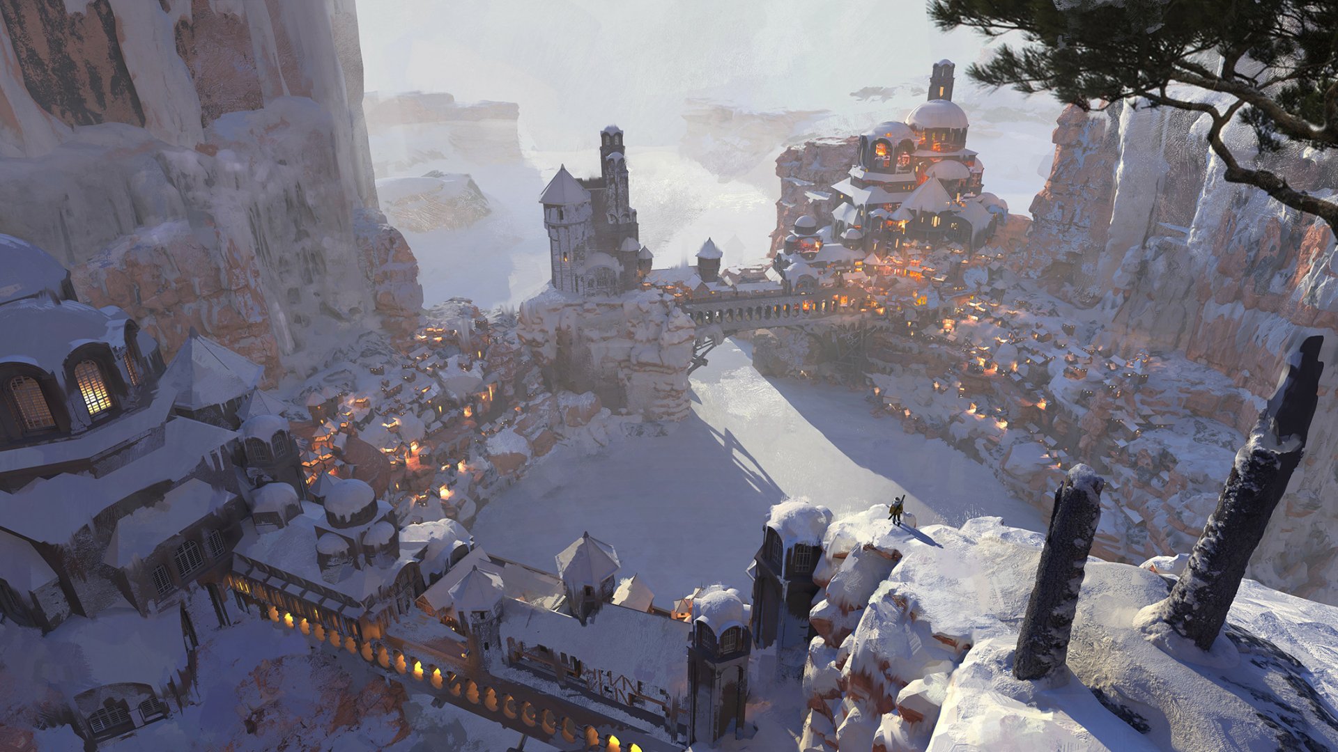 Frostbound Citadel — Fantasy City (HD Wallpaper) by Sebastian Luca ...