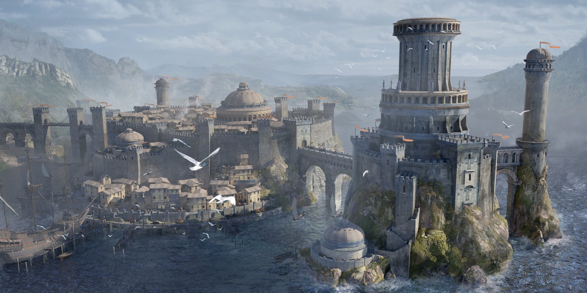 Download Fantasy Castle HD Wallpaper by Lloyd Drake-Brockman ...