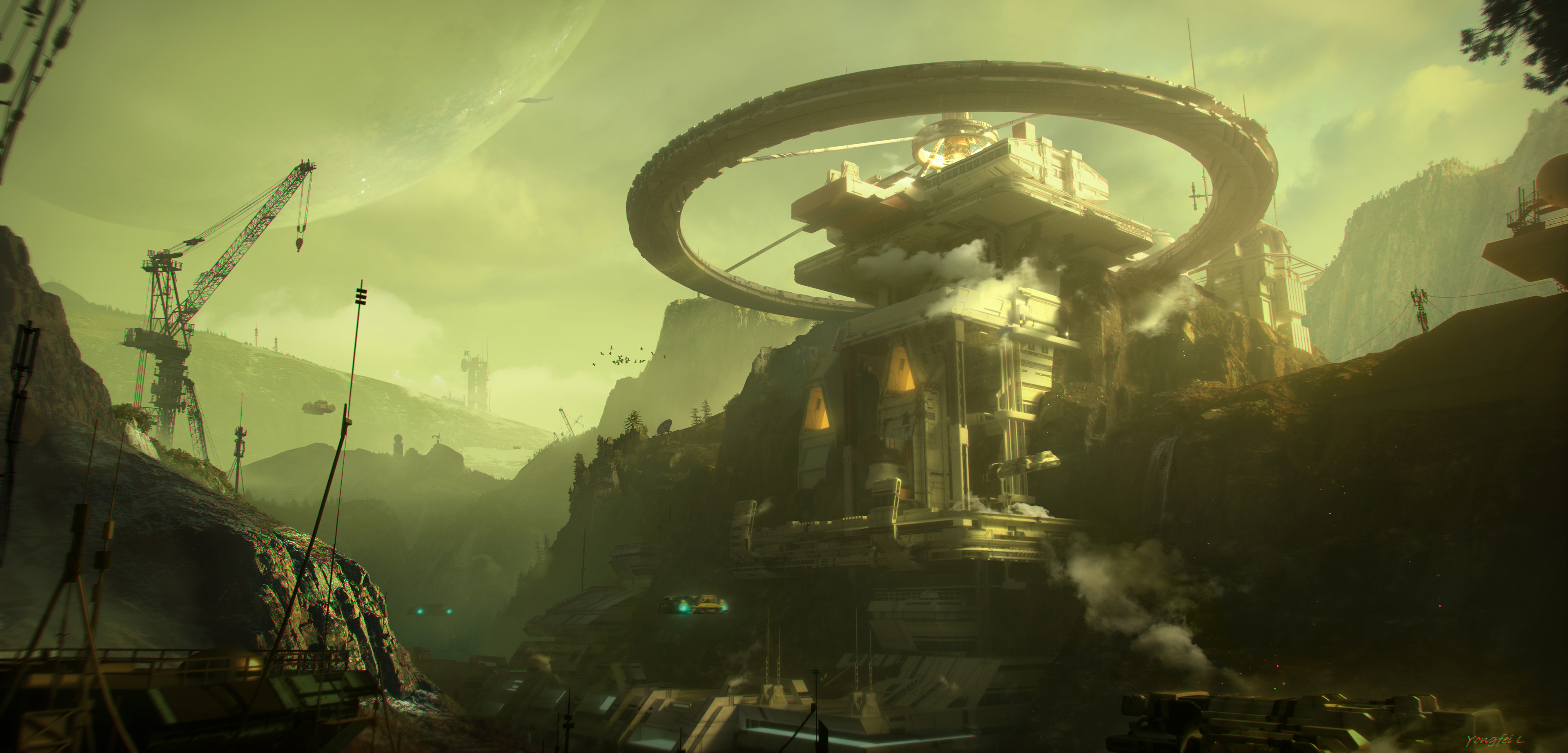 Download Sci Fi Building HD Wallpaper by Yongfei Liu