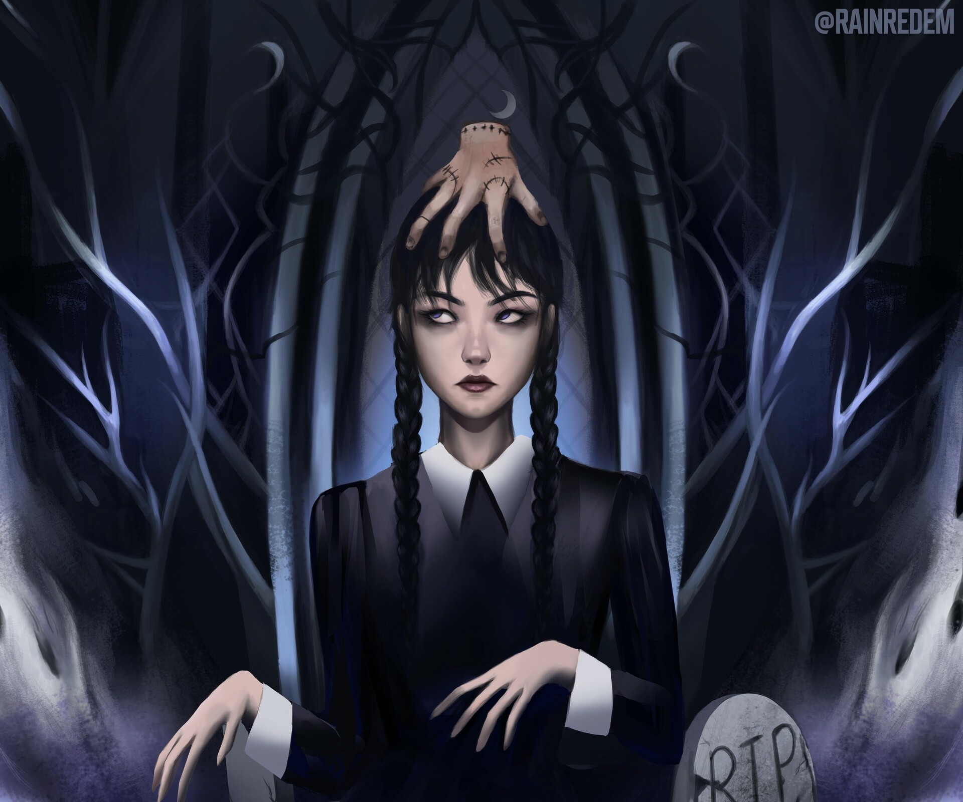 Download Wednesday Addams TV Show Wednesday HD Wallpaper by Rain Redem