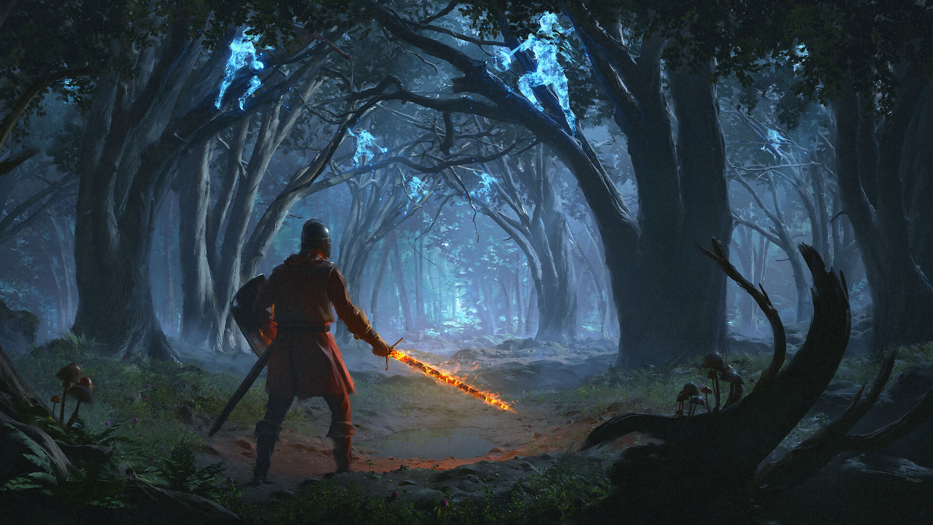 Fantasy Knight’s Quest: HD Dark Forest Adventure Wallpaper