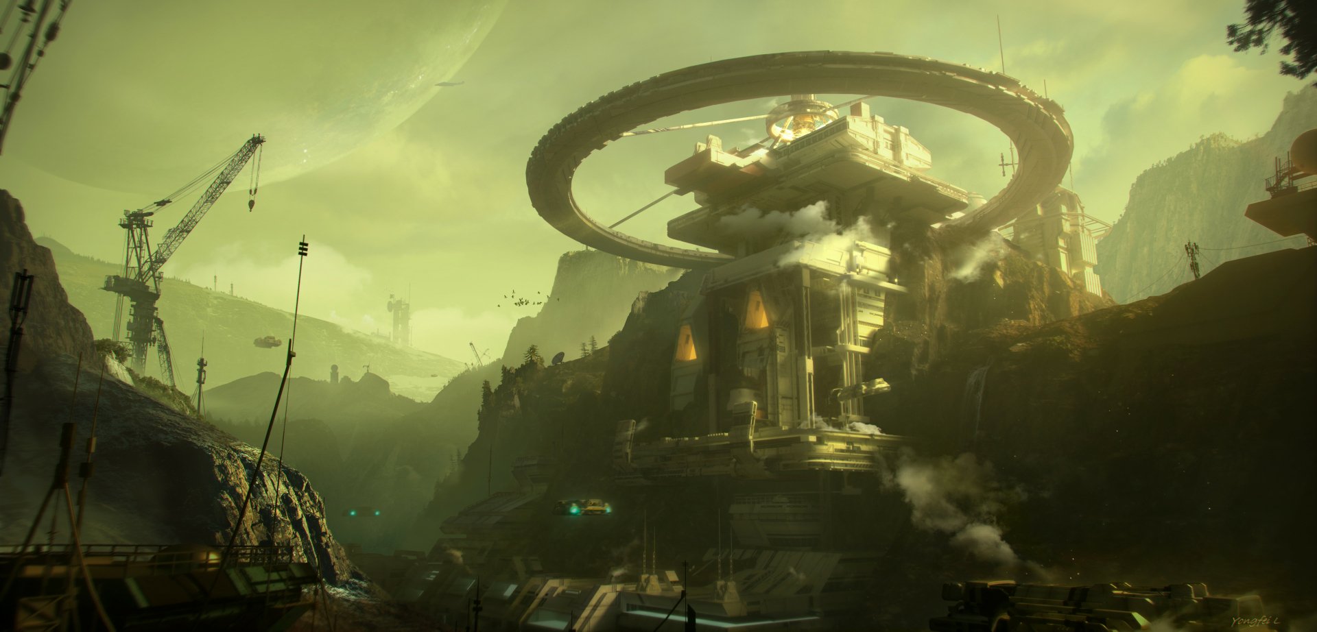Download Sci Fi Building HD Wallpaper by Yongfei Liu | 3840x1843 ...