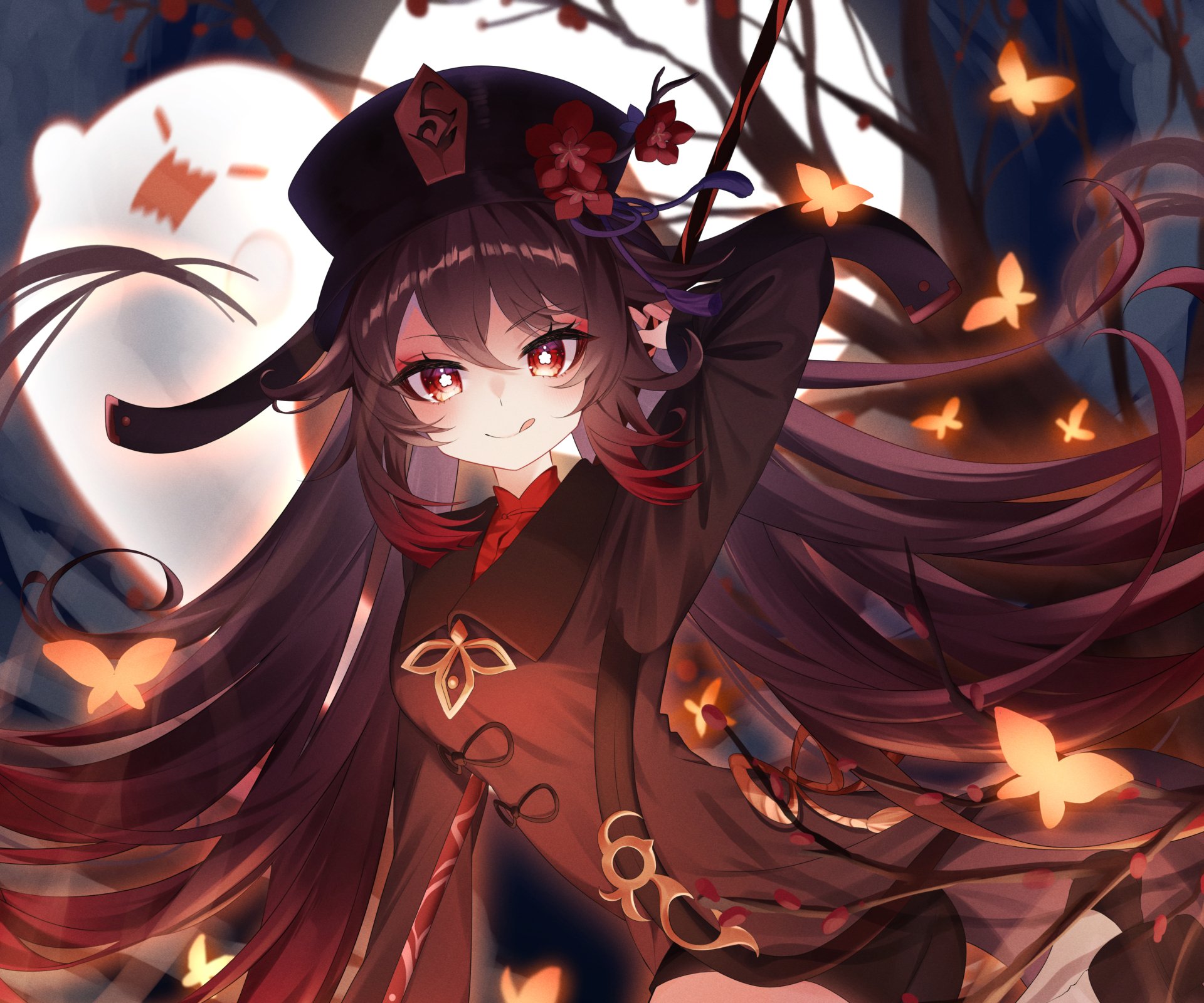 Hu Tao 4K Ultra HD Wallpaper - Genshin Impact’s Fiery Charm by kobato 0422