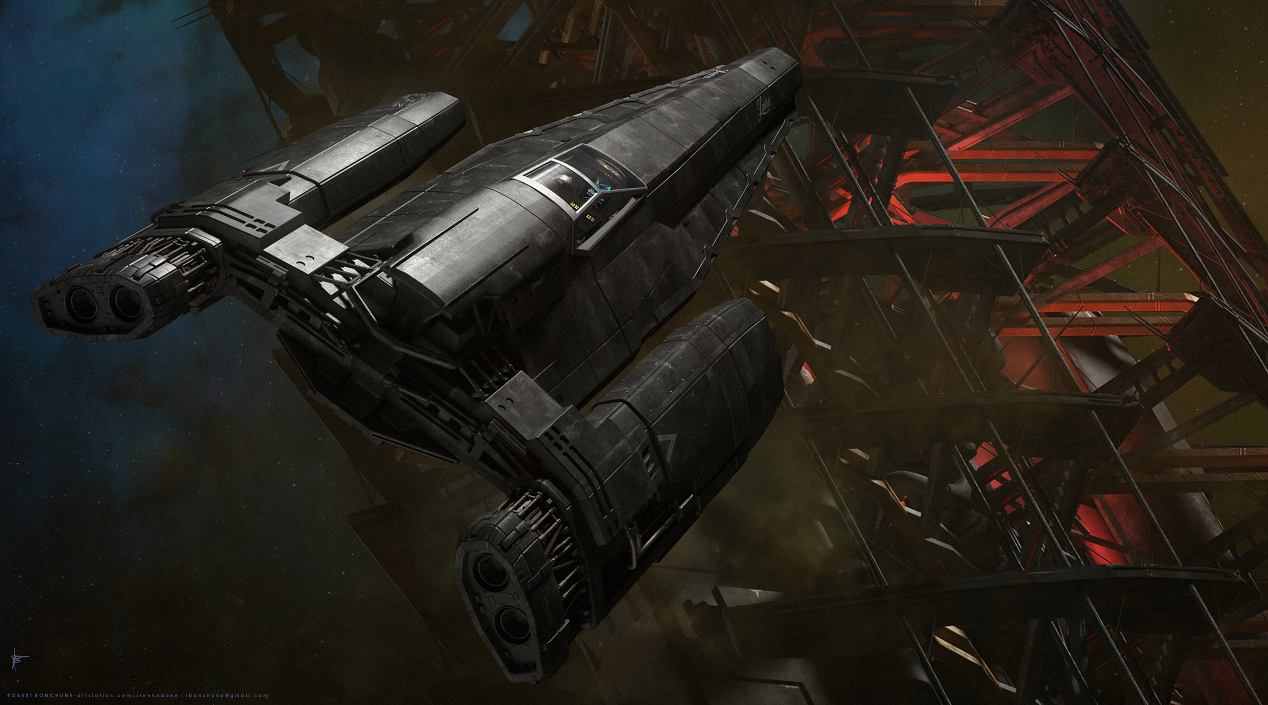 Download Sci Fi Spaceship HD Wallpaper by Robert Bonchune