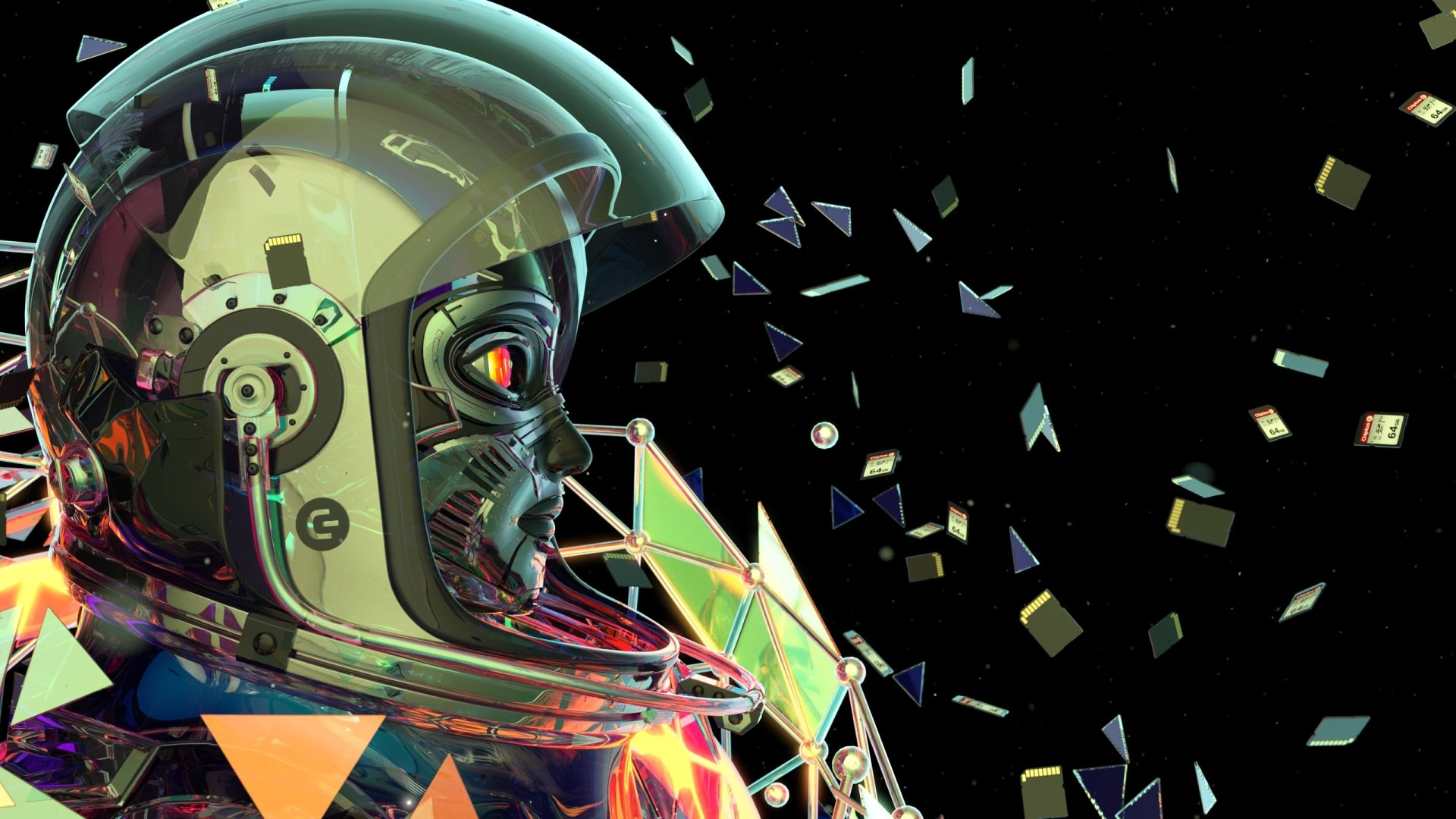 Chiptos Mirai Astronaut in Space NFT Wallpaper Robot Female Cyborg in ...